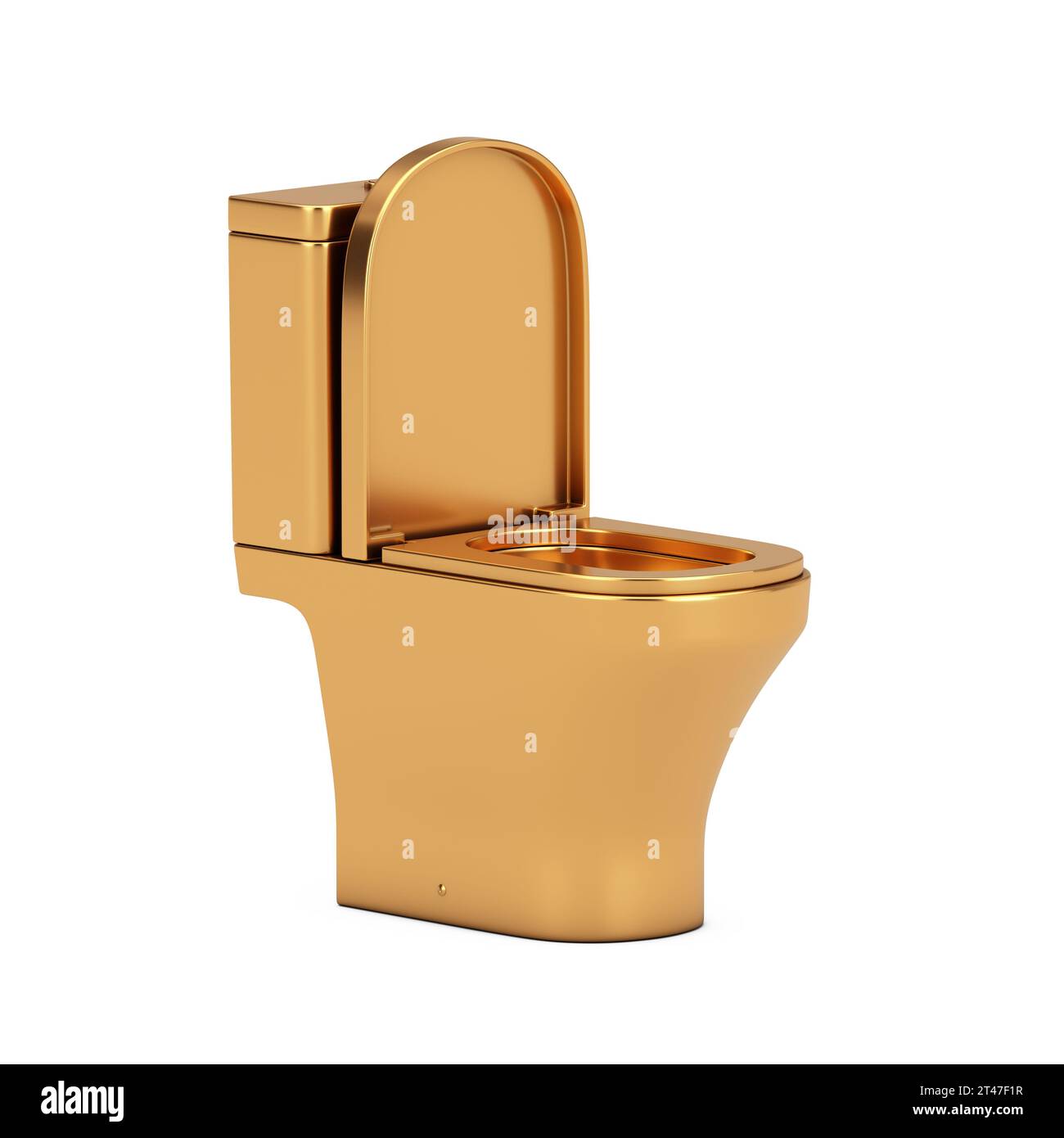 Golden Toilet Bowl Icon on a white background. 3d Rendering Stock Photo ...