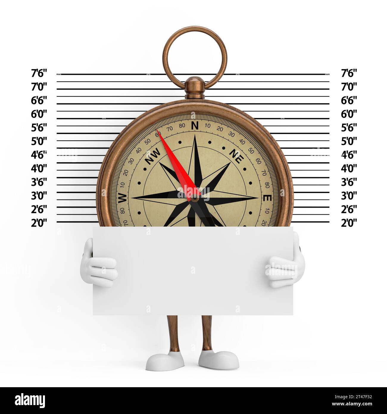 Antique Vintage Brass Compass Cartoon Person Character Mascot with ...