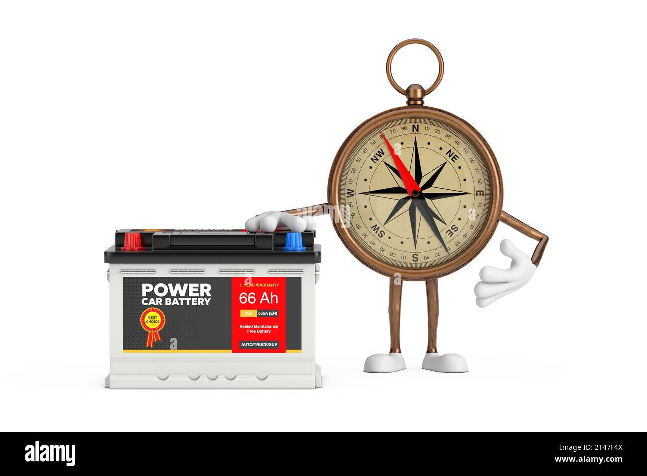 Antique Vintage Brass Compass Cartoon Person Character Mascot and ...