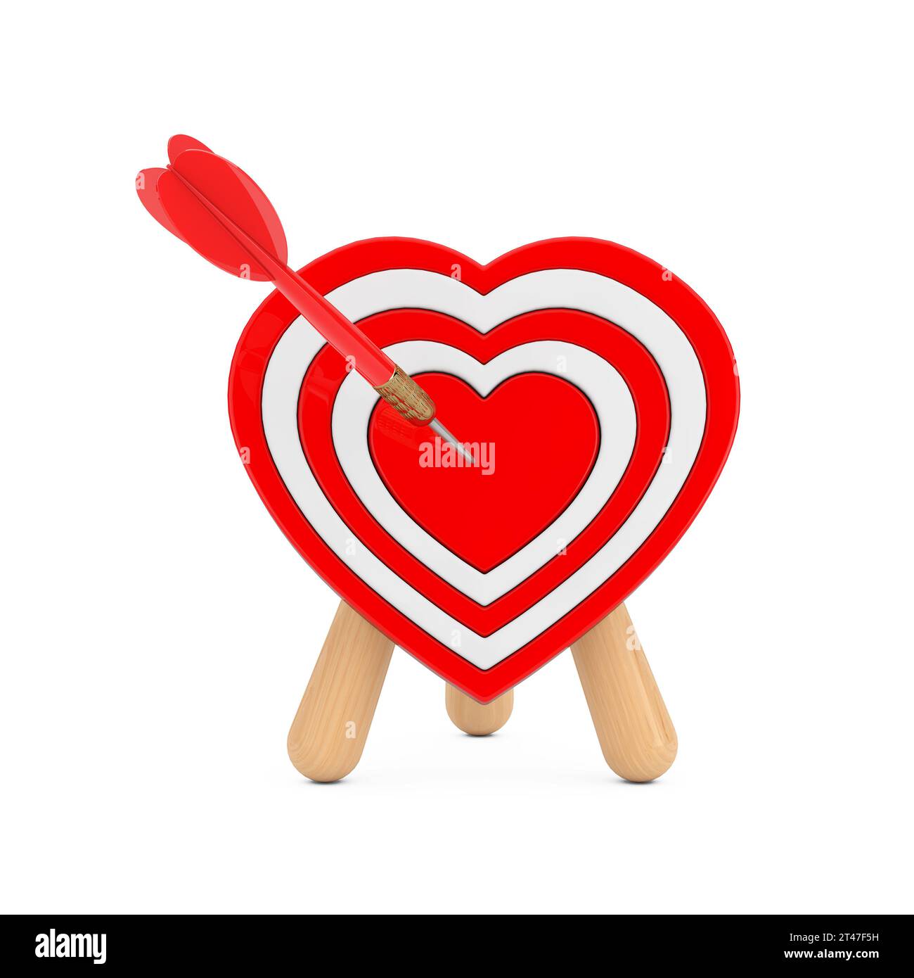 Love Concept. Archery Target in Shape of Heart with Dart in Center on a ...