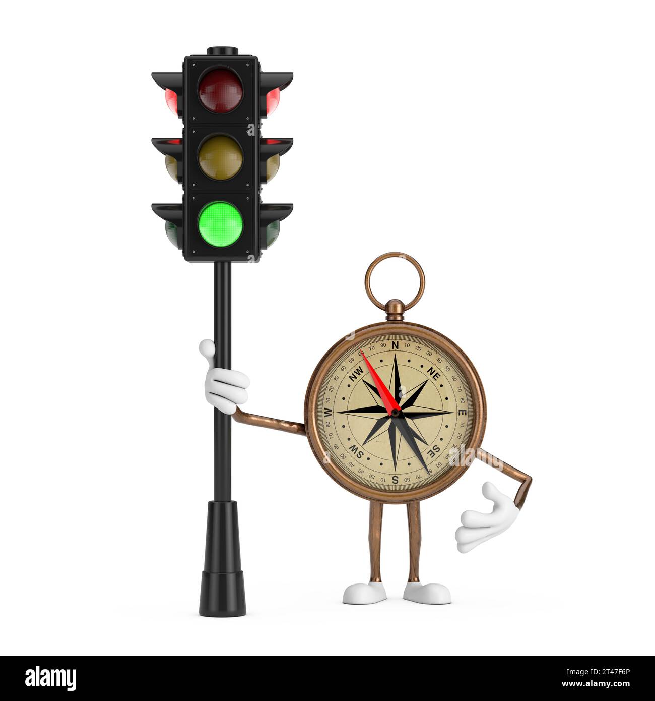 Antique Vintage Brass Compass Cartoon Person Character Mascot with ...