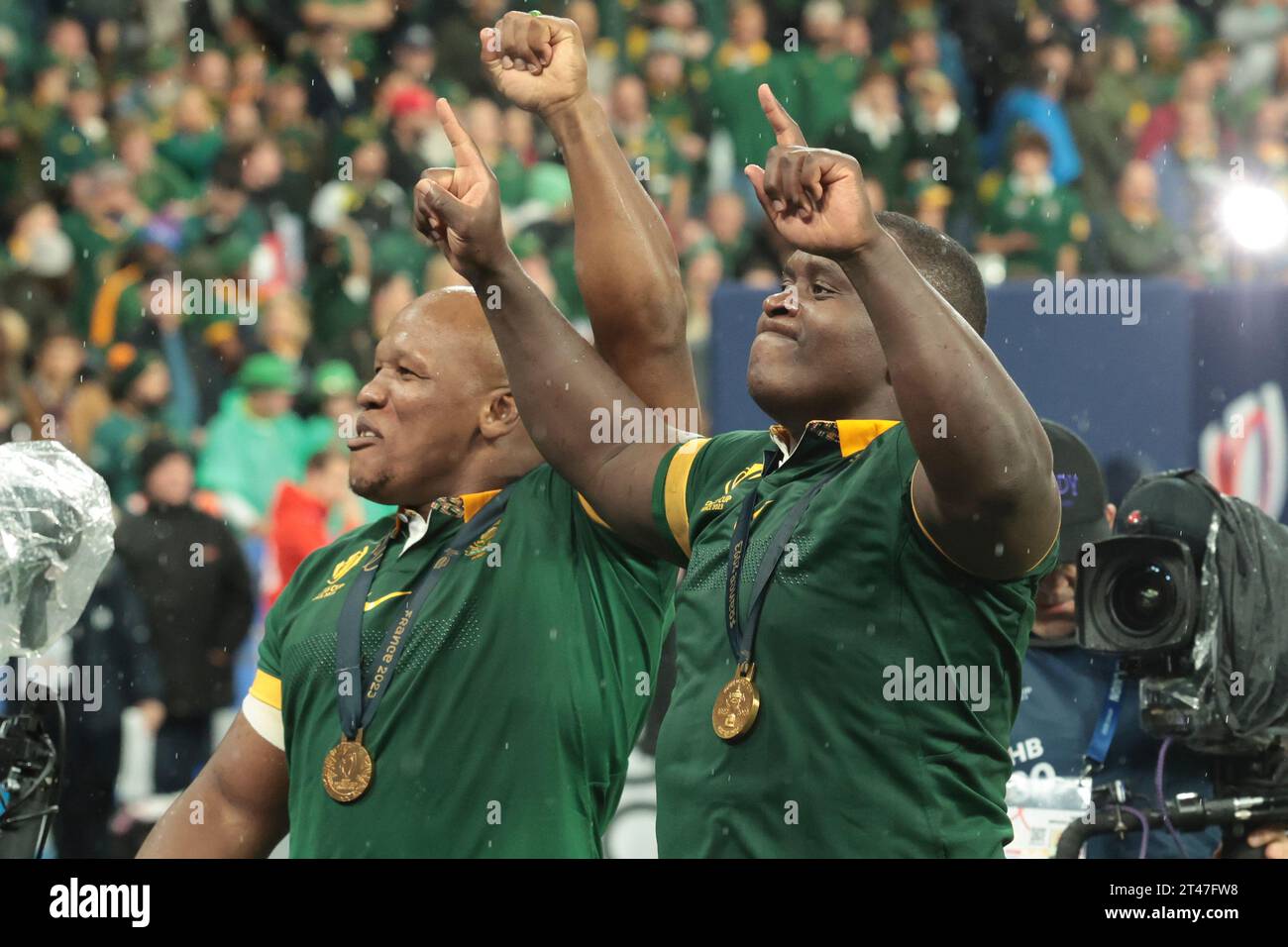 Saint Denis, France. 28th Oct, 2023. Bongi Mbonambi, Trevor Nyakane of ...