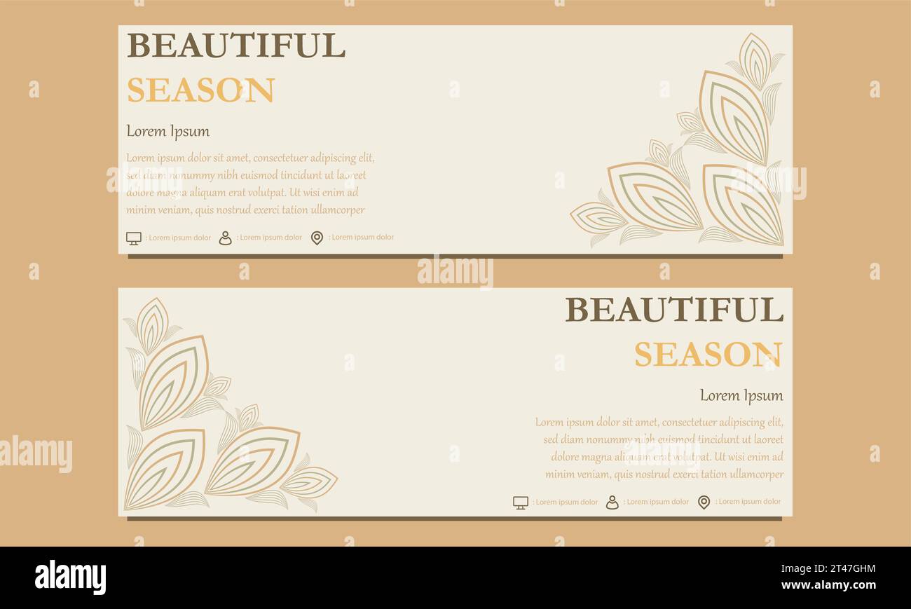 abstract floral soft color horizontal banner template. Suitable for web ...
