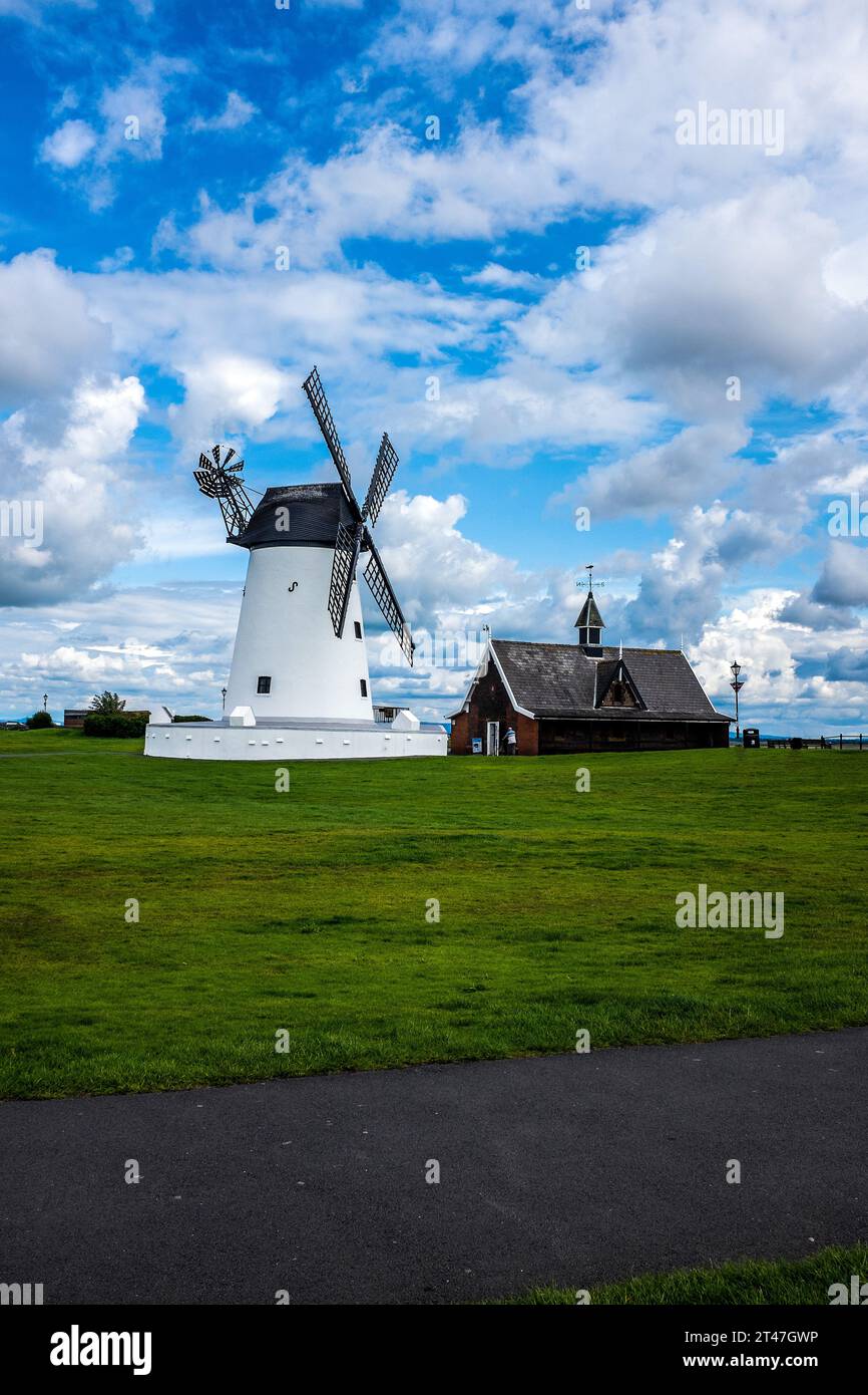 View of the famous windmill and lifeboat station at Lytham St. Annes ...