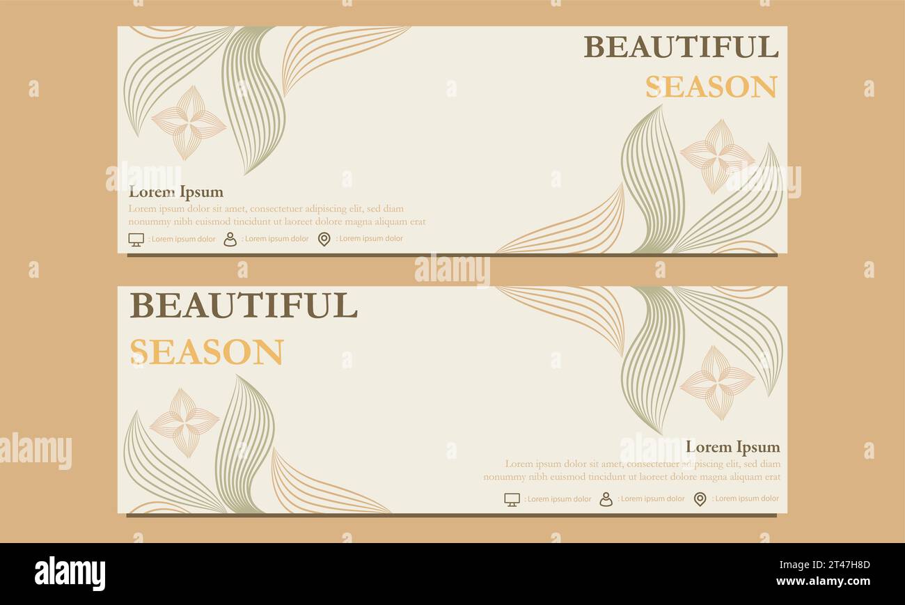 abstract floral soft color horizontal banner template. Suitable for web ...