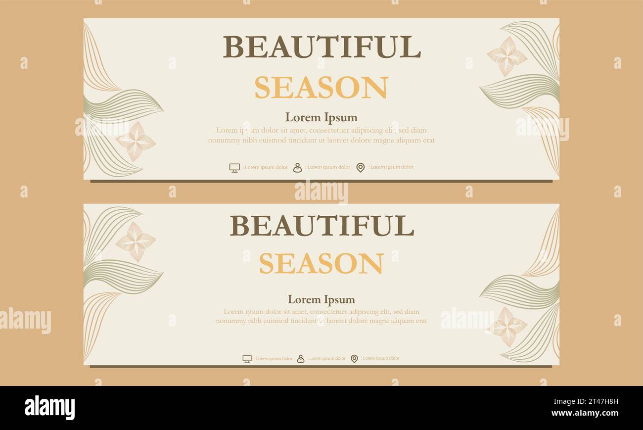 abstract floral soft color horizontal banner template. Suitable for web ...