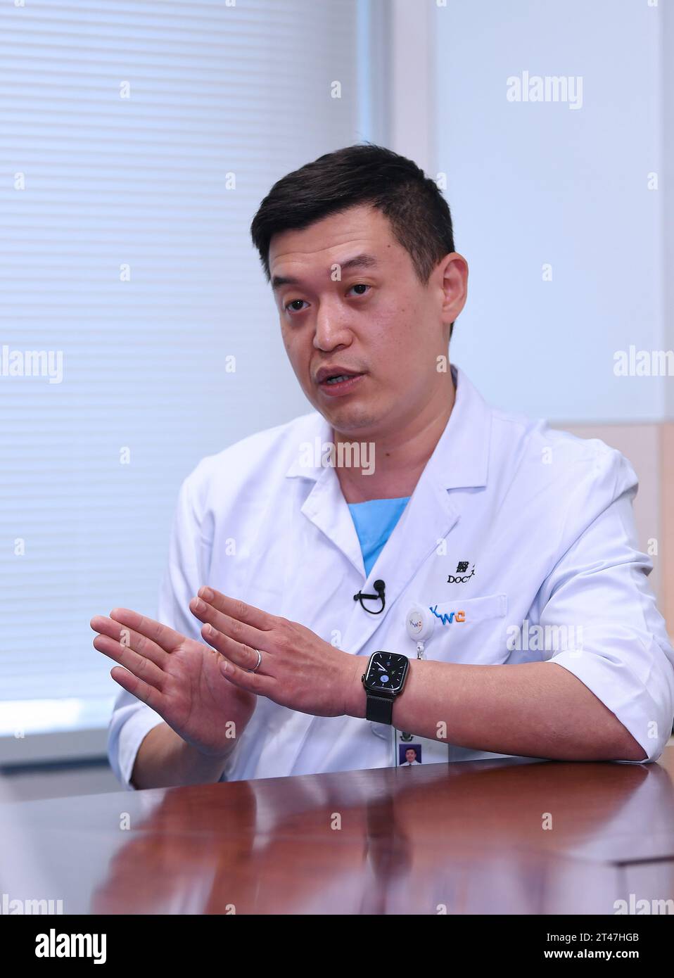 Hong Kong. 12th Oct, 2023. Kuang Yukun speaks during an interview at ...