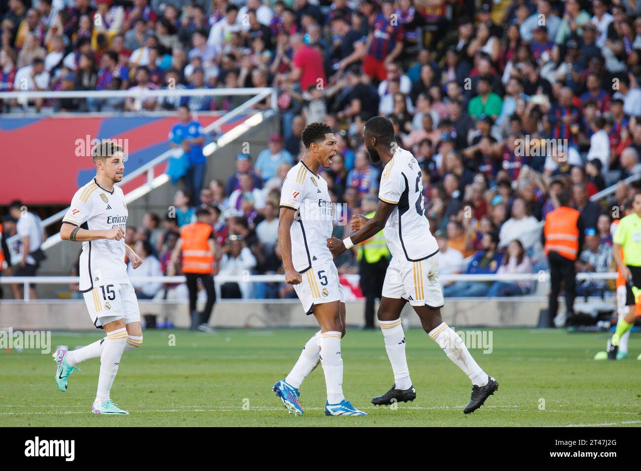 Barcelona, Spain. 28th Oct, 2023. Jude Bellingham celebrates after ...