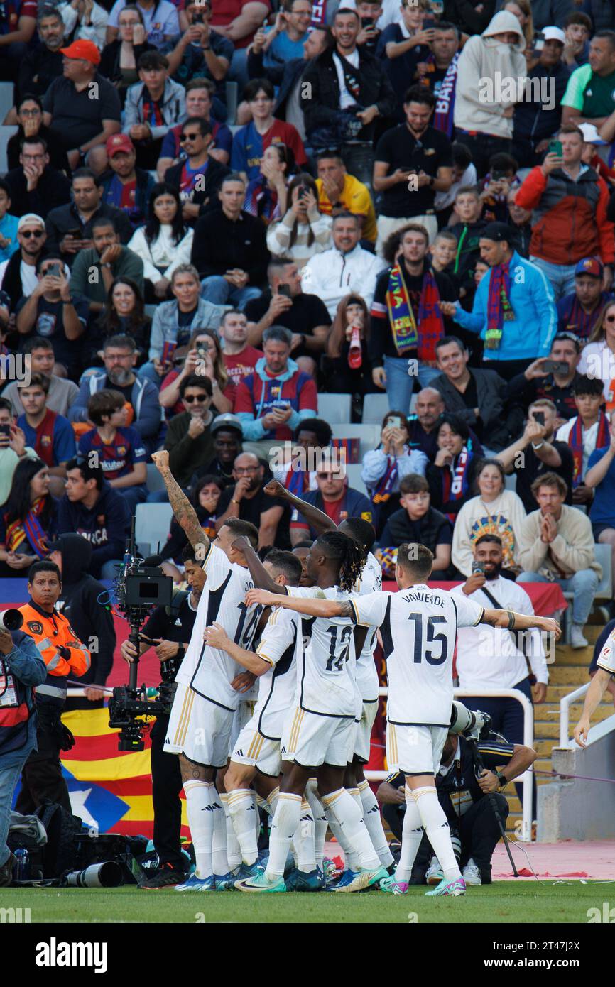 Barcelona, Spain. 28th Oct, 2023. Jude Bellingham celebrates after ...