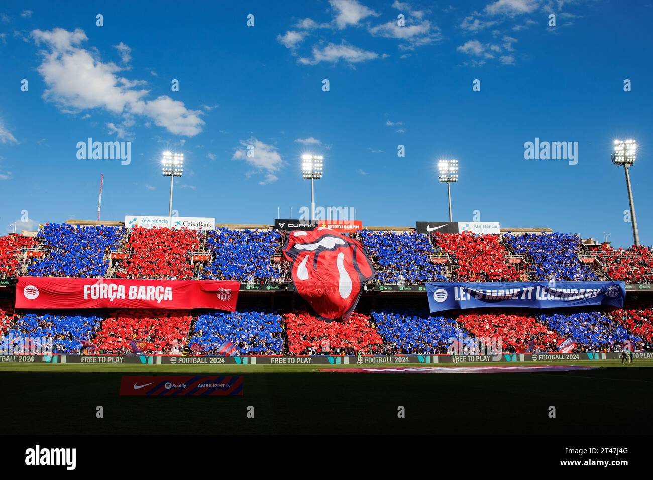 Barcelona, Spain. 28th Oct, 2023. The blaugrana crowd with The Rolling ...