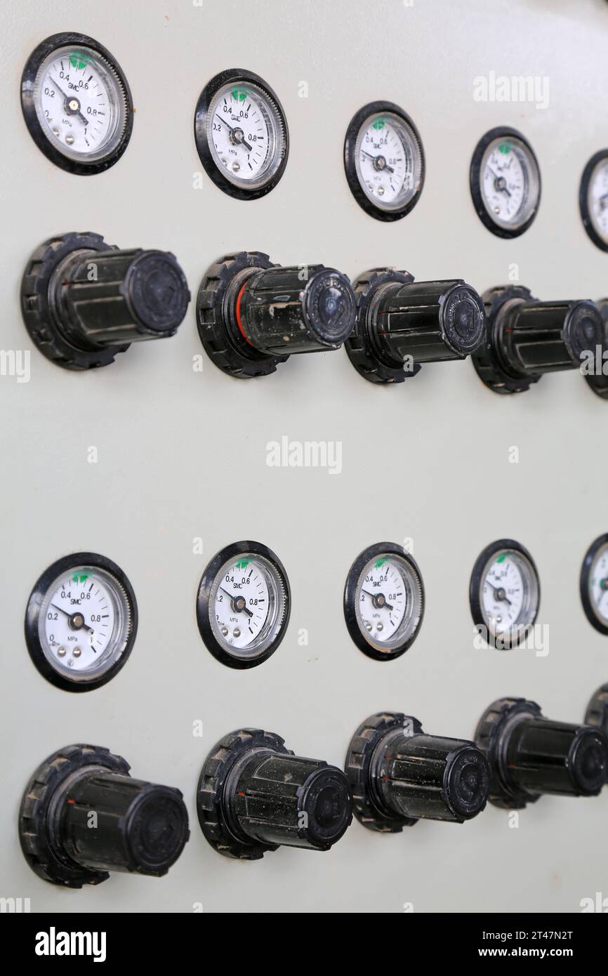 The instrument on the manufacturing machinery and equipment Stock Photo ...