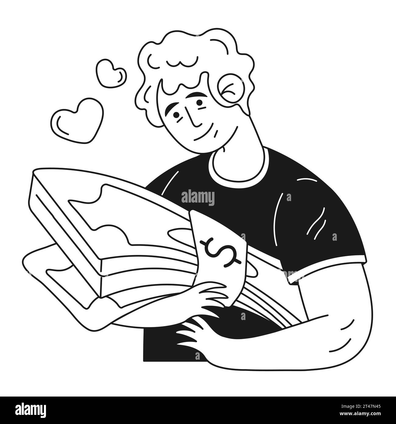 Cartoon character design love Black and White Stock Photos & Images - Alamy