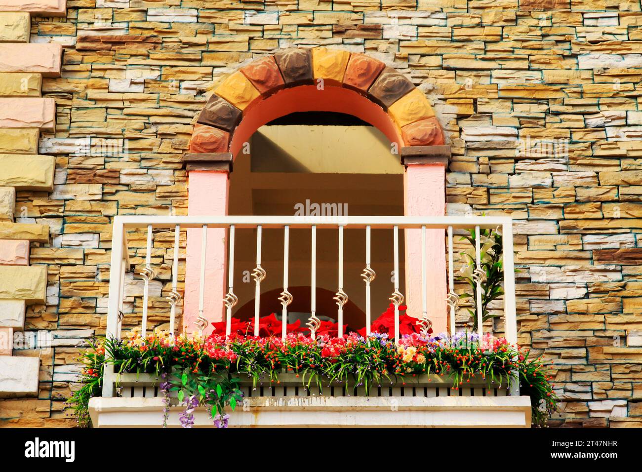 Wall and window in a park, closeup of photo Stock Photo - Alamy