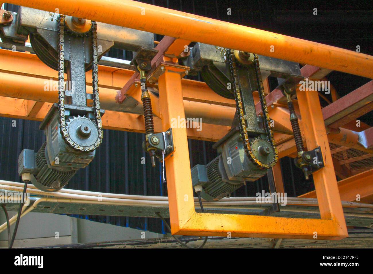 gear transmission device in a playground, closeup of photo Stock Photo ...