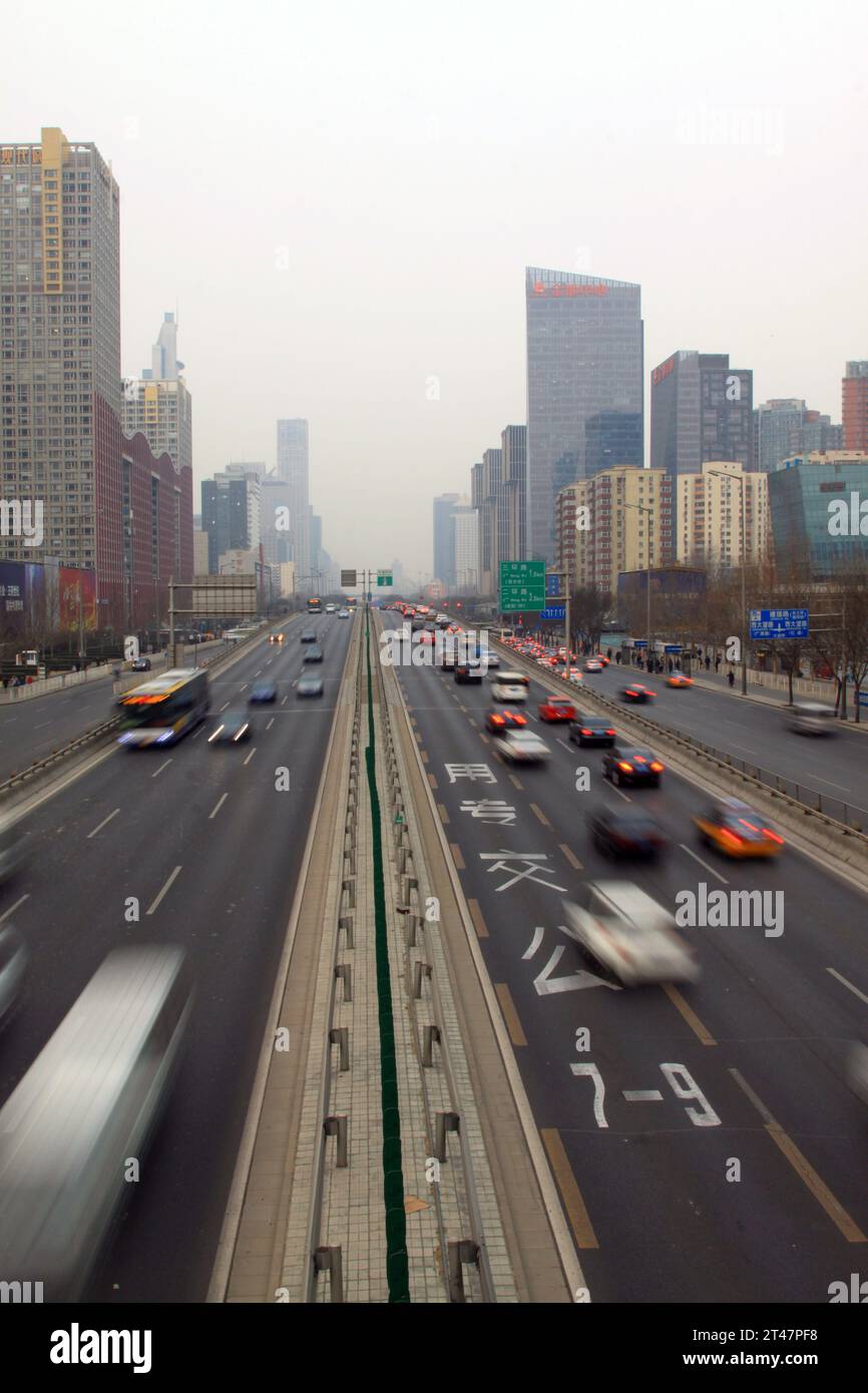 BEIJING - JANUARY 17: The traffic on the highway on January 17, 2014 ...