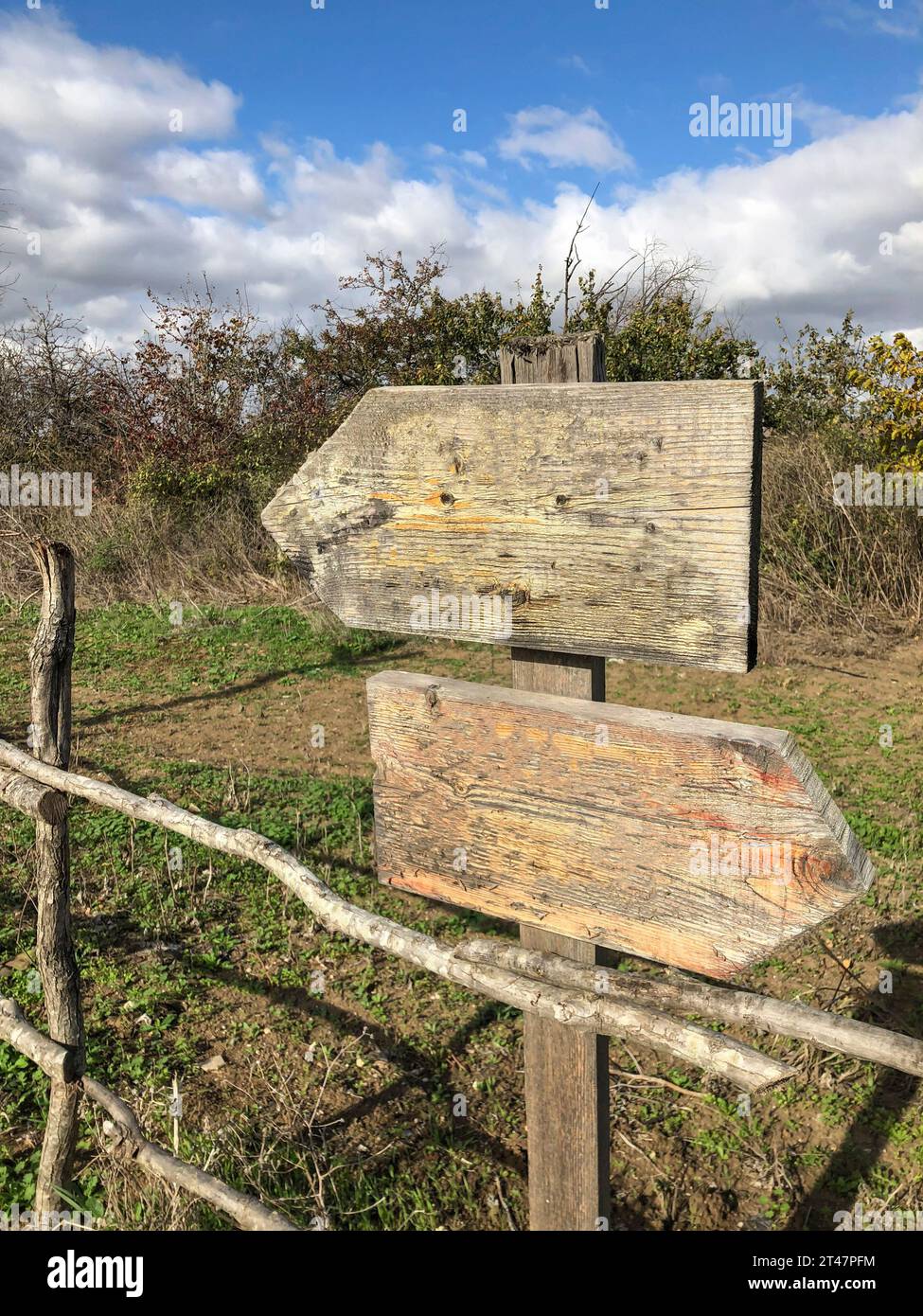 Old wooden direction signs in hi-res stock photography and images - Alamy