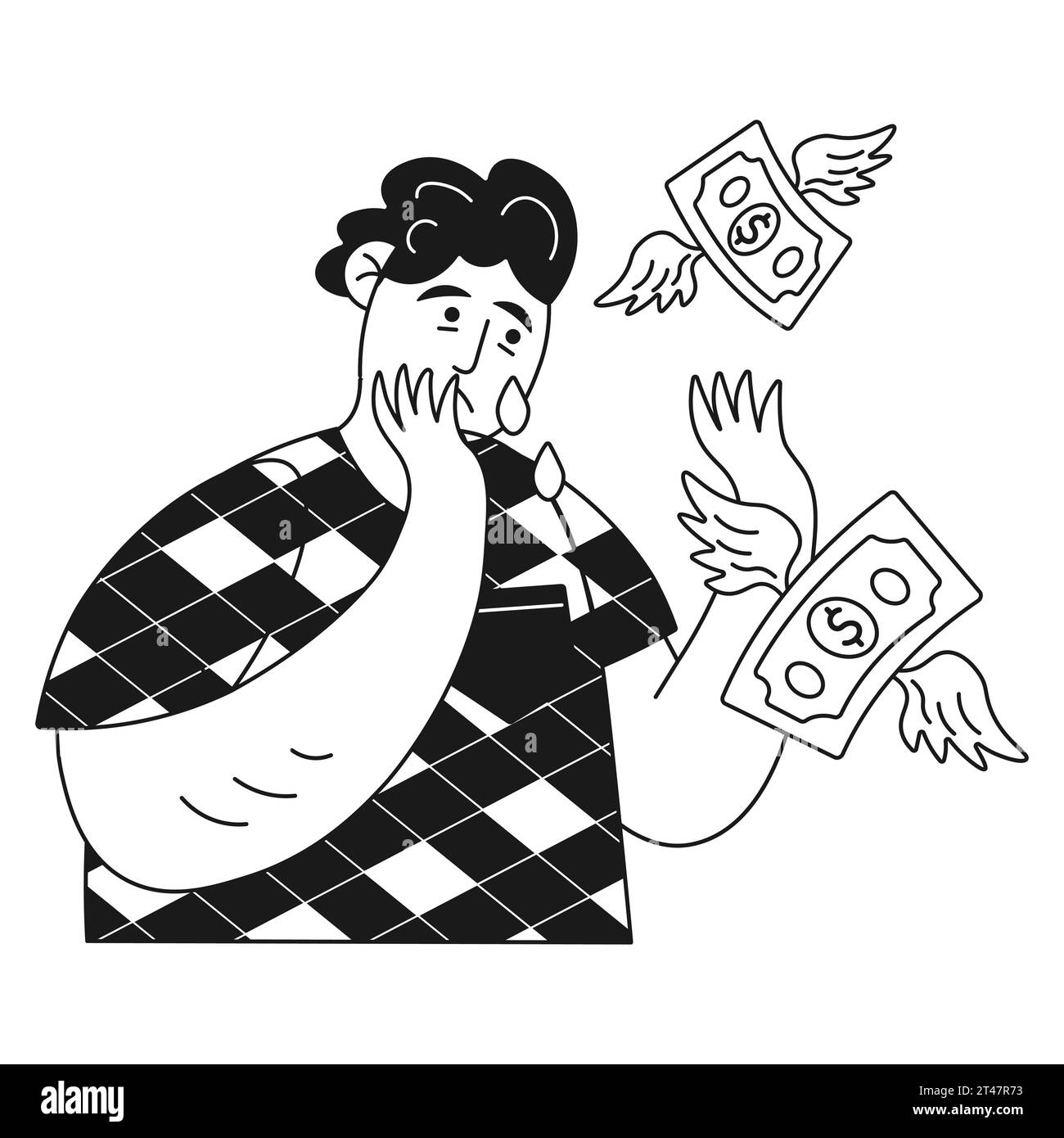 Sad woman money Black and White Stock Photos & Images - Alamy