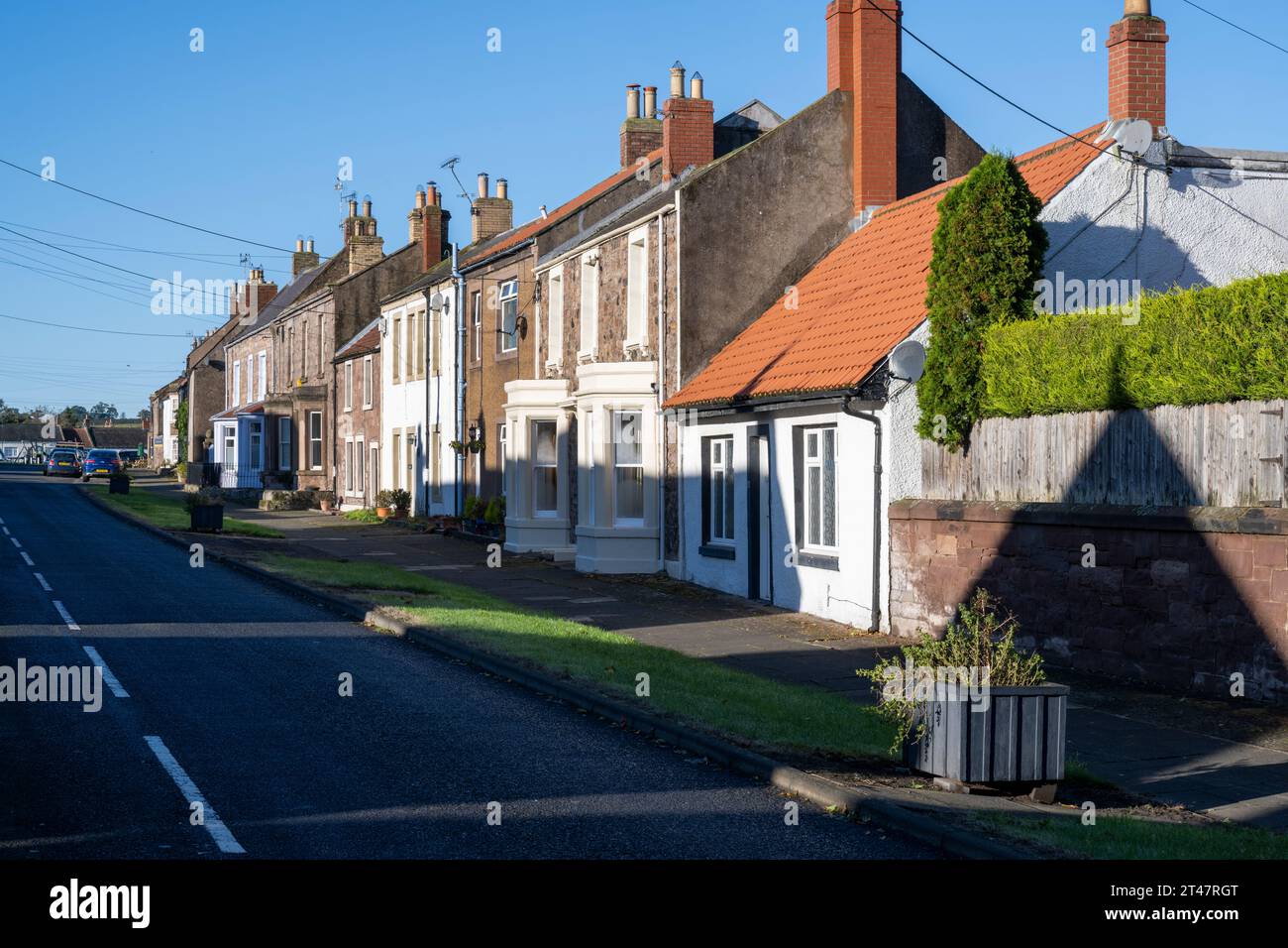 Castle Street, Norham, Berwick-upon-Tweed, Northumberland, England, UK ...