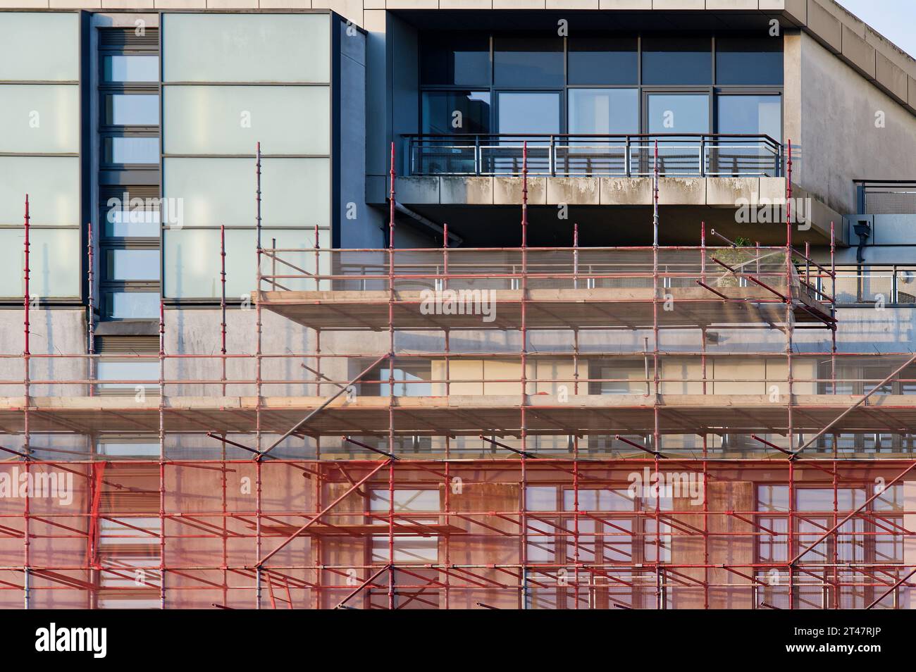 High rise residential building of flats with cladding being replaced ...