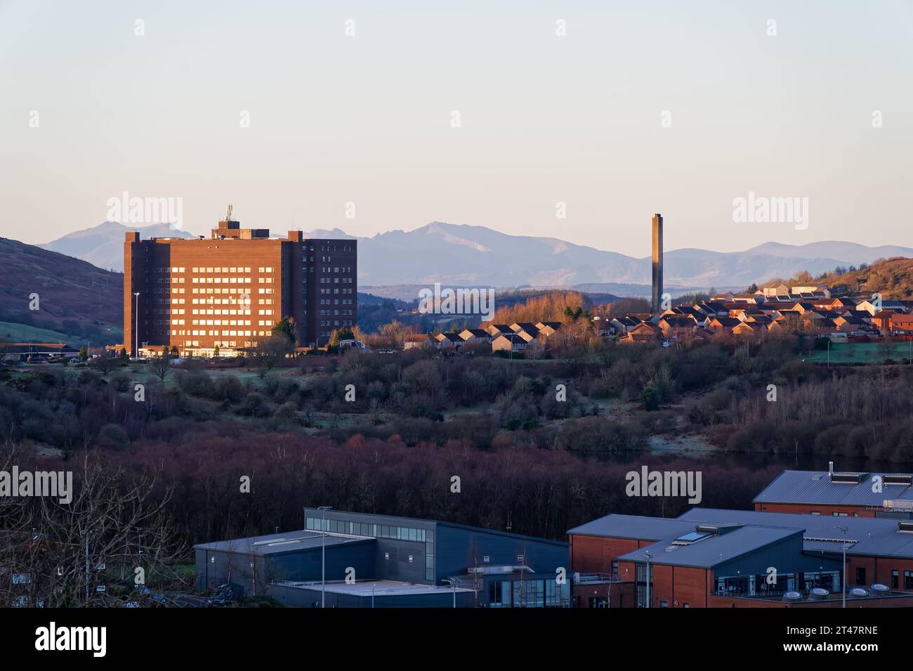 Scottish hospital brutalist architecture in Greenock, Inverclyde Stock ...