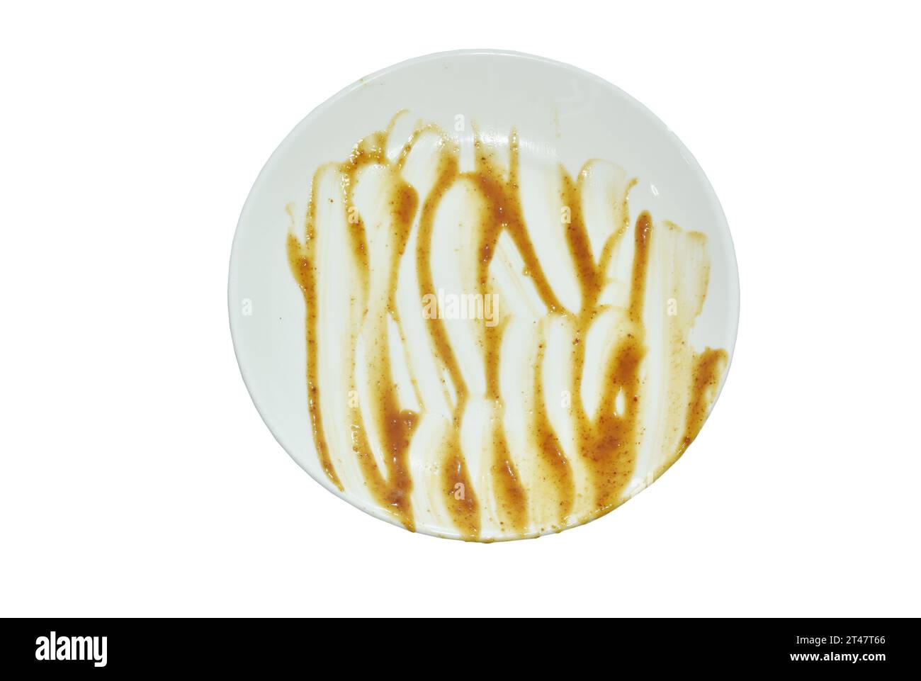 food stain left after eat on dish in white background Stock Photo - Alamy