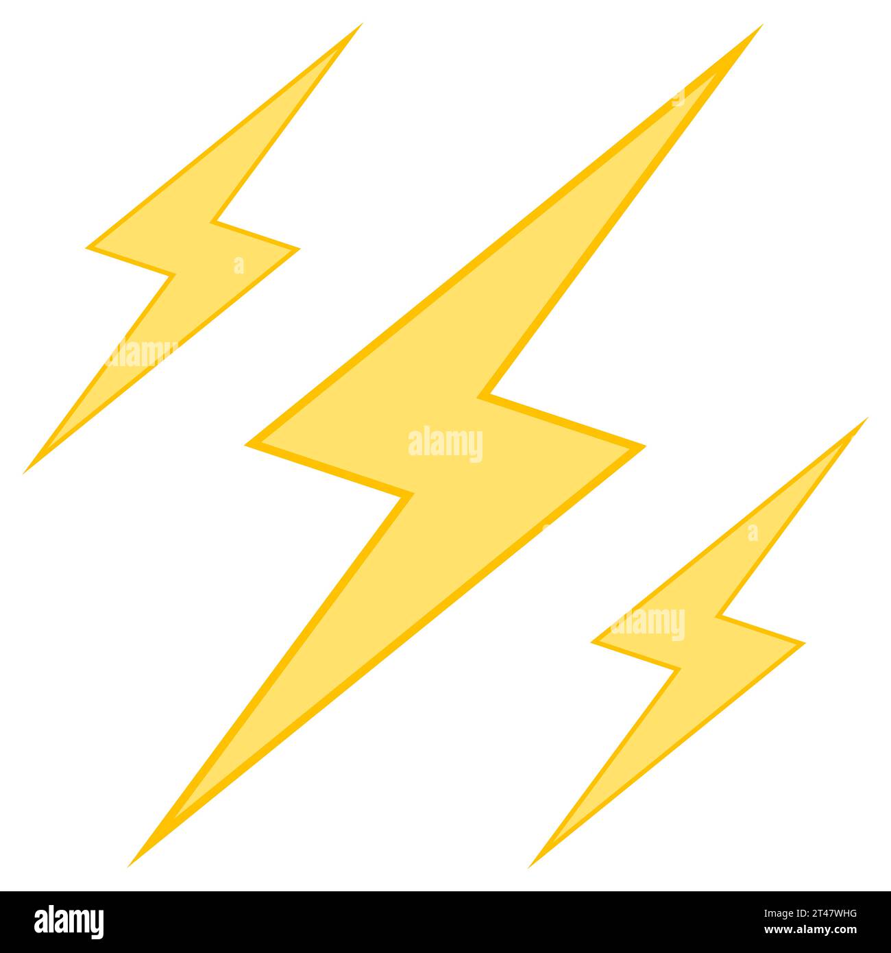 Icon triple lightning thunderstorm, high voltage sign, caution ...