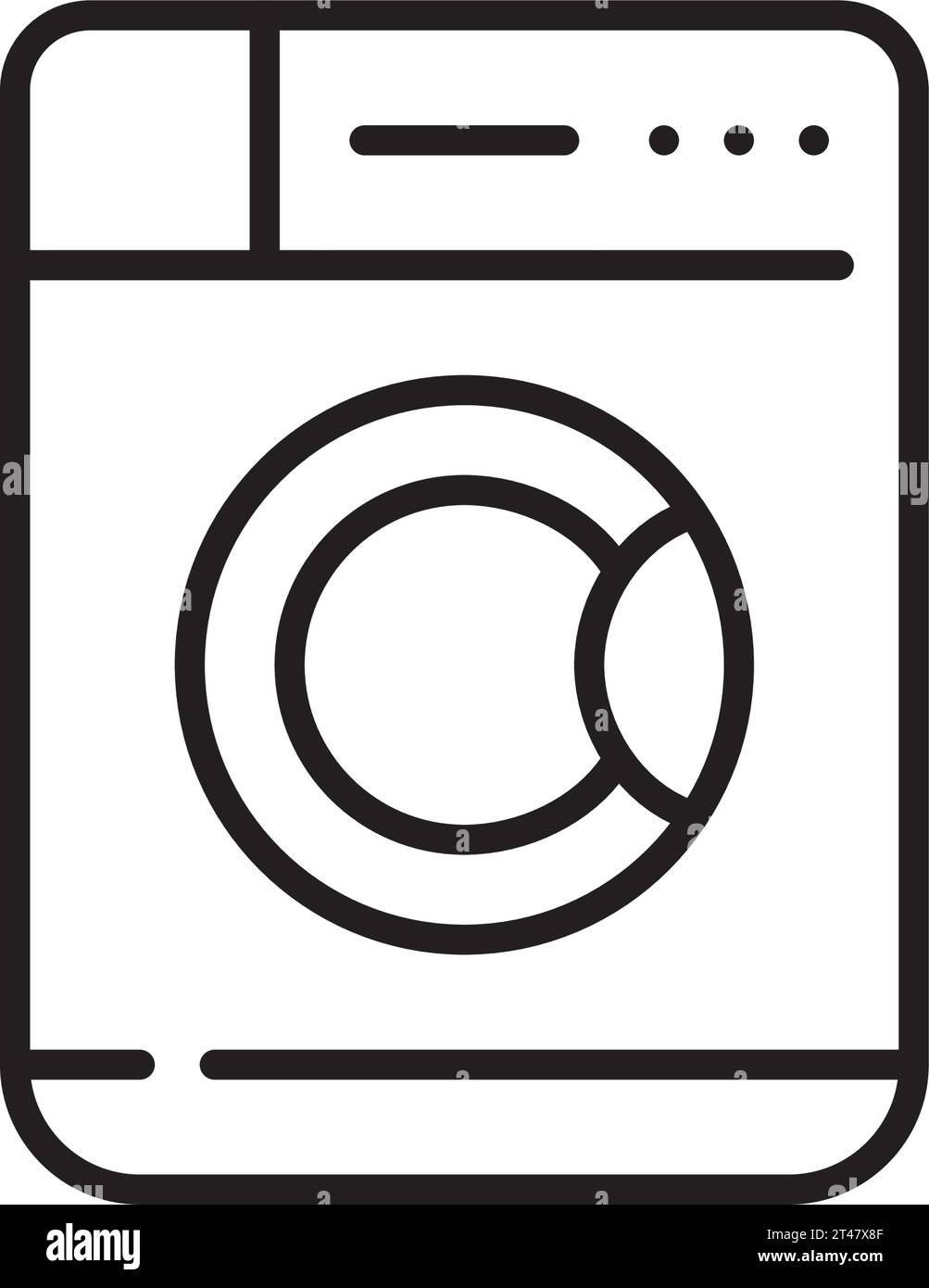 Washing machine. Laundry chores electronics. Pixel perfect, editable ...