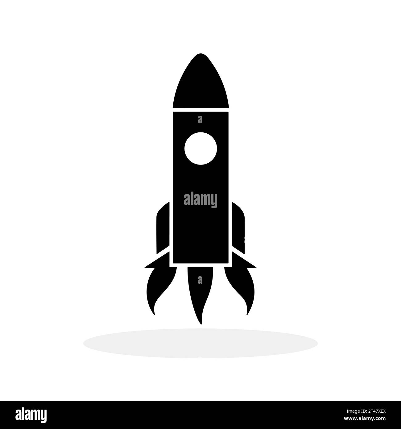 Rocket icon. Black spaceship icon isolated. Rocket launching sign ...