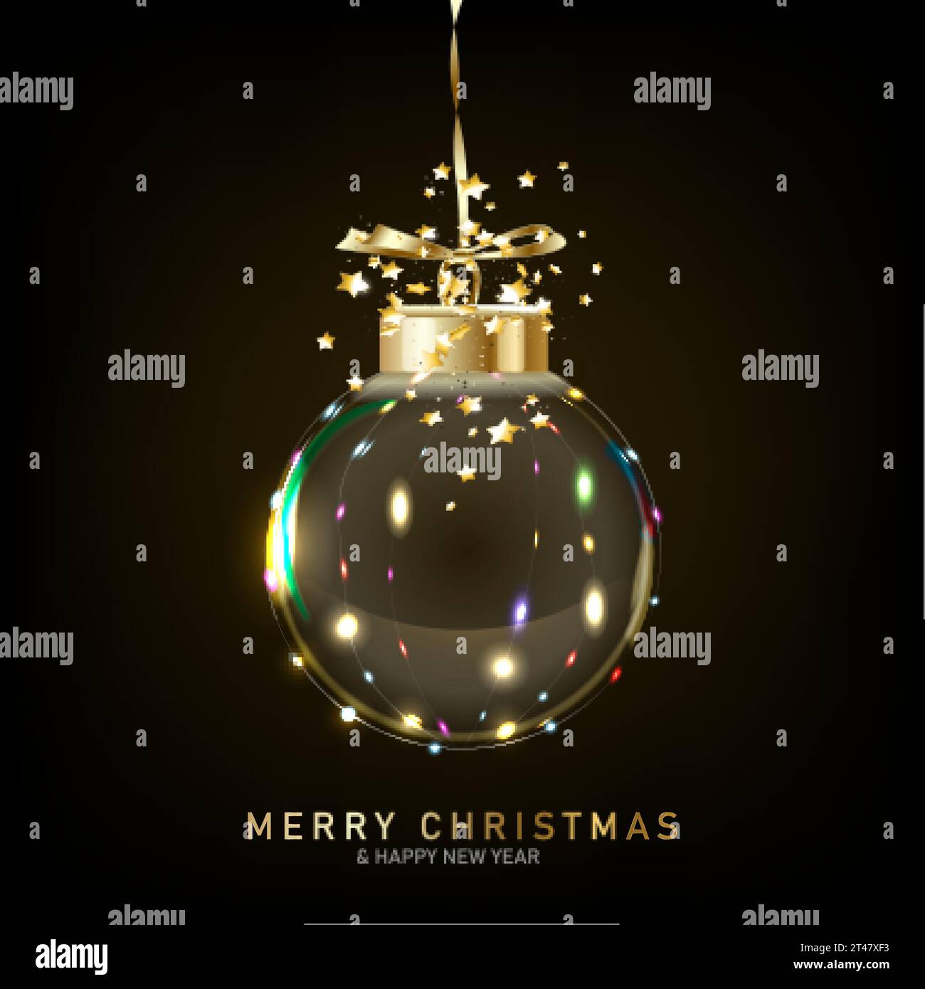 Gold bauble ribbon on Stock Vector Images - Alamy