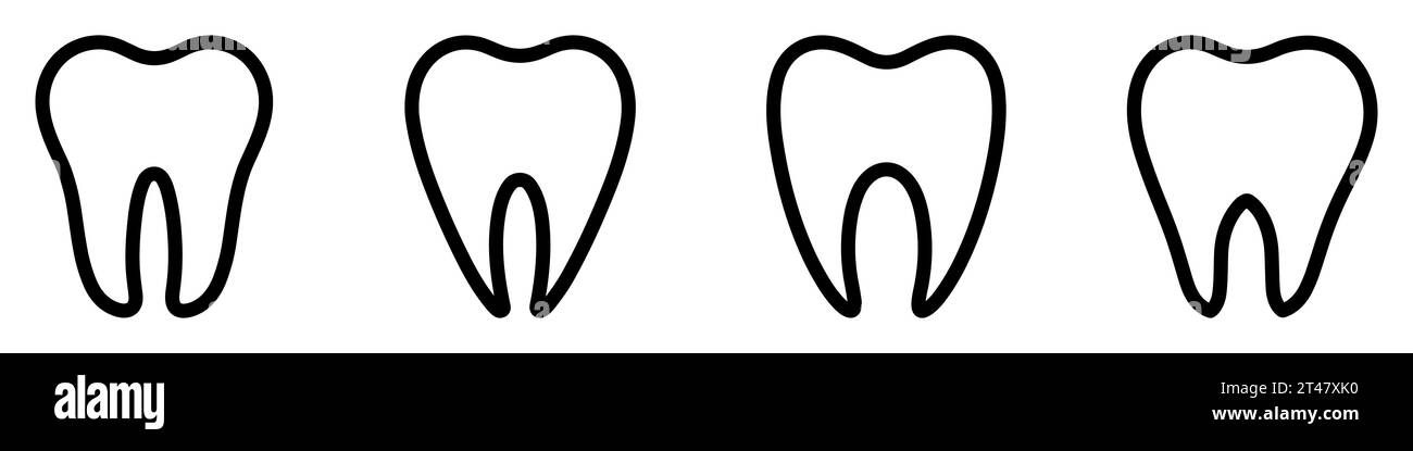 Healthy tooth icons set. Medical logo design. Dental symbol isolated on ...