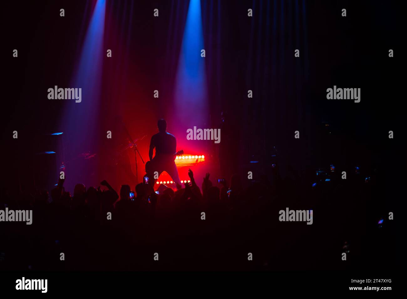 Stage with vertical lights - rock music concert Stock Photo - Alamy