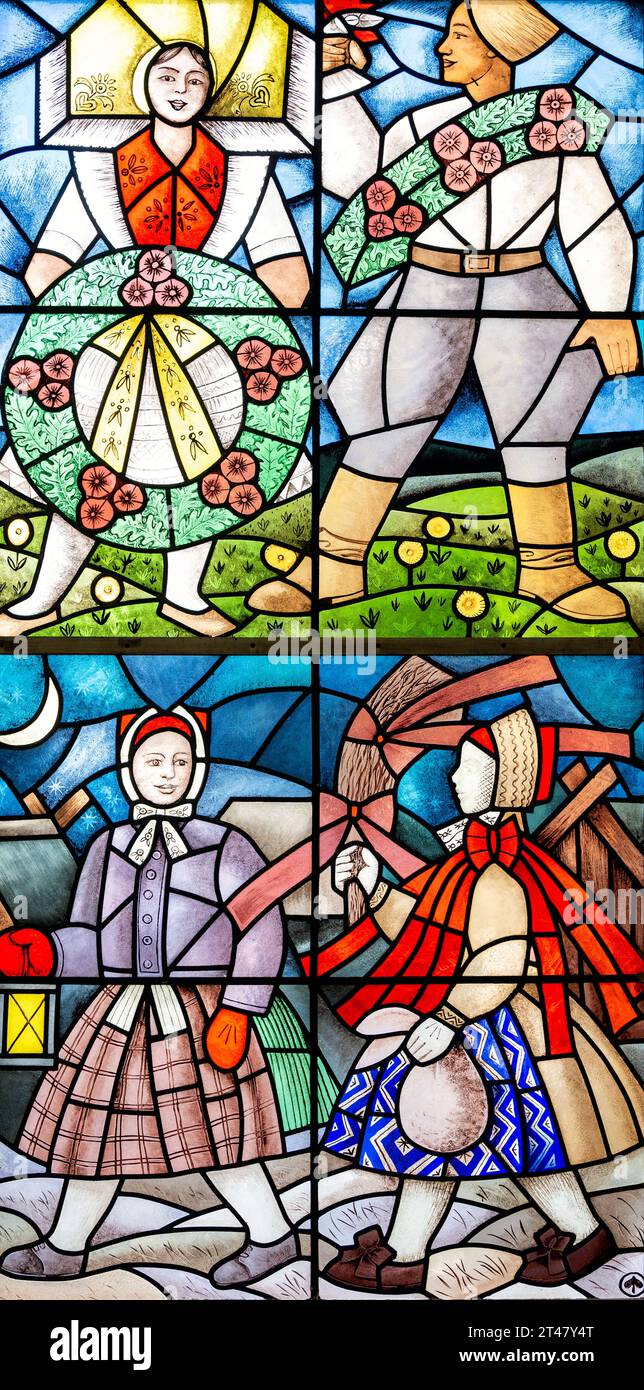 Deutschland, Sachsen, Bautzen: Haus der Sorben Ð Fenster mit sorbisch ...