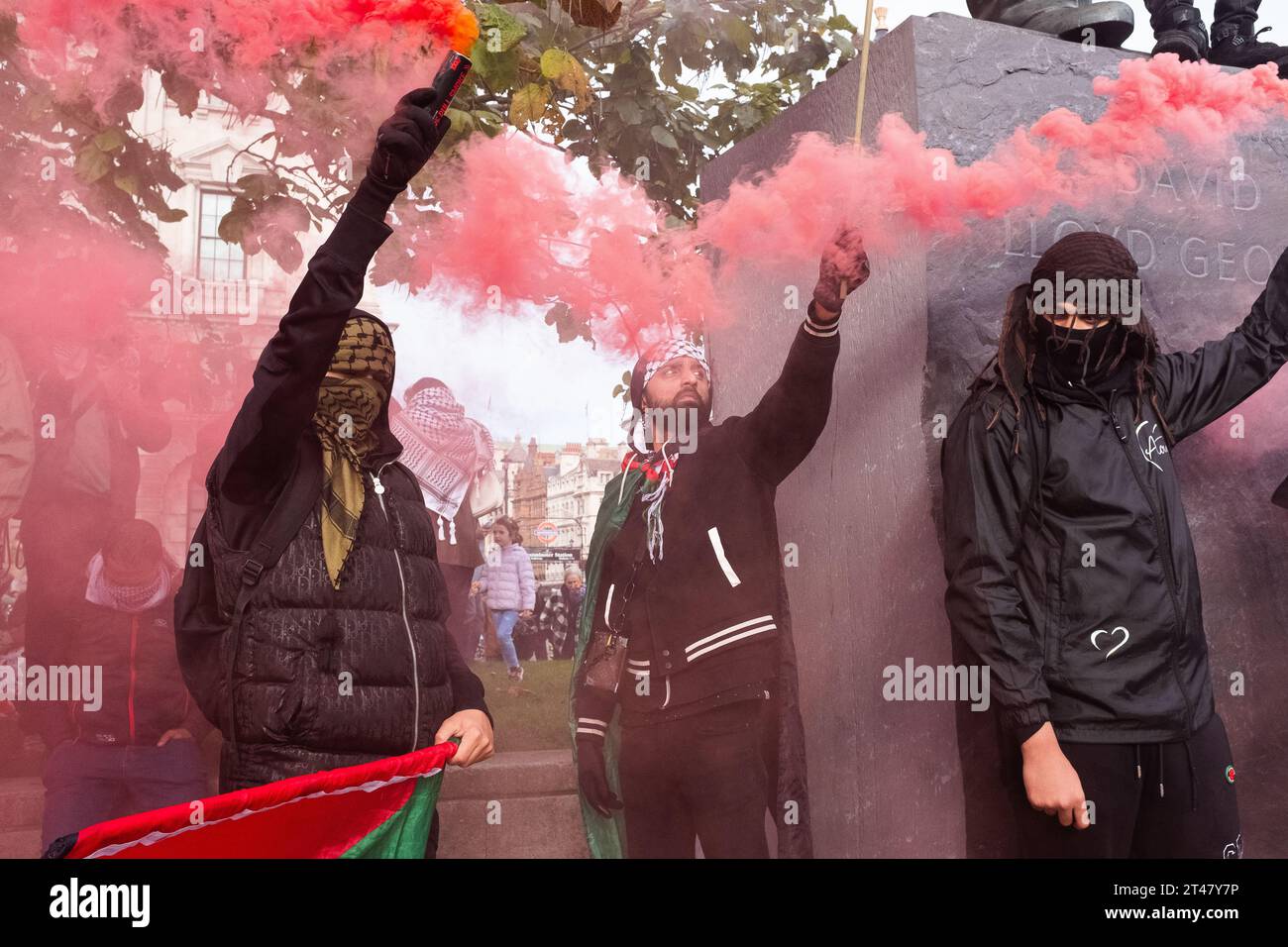 London, England - 28th October 2023: Pro Palestine protesters march ...