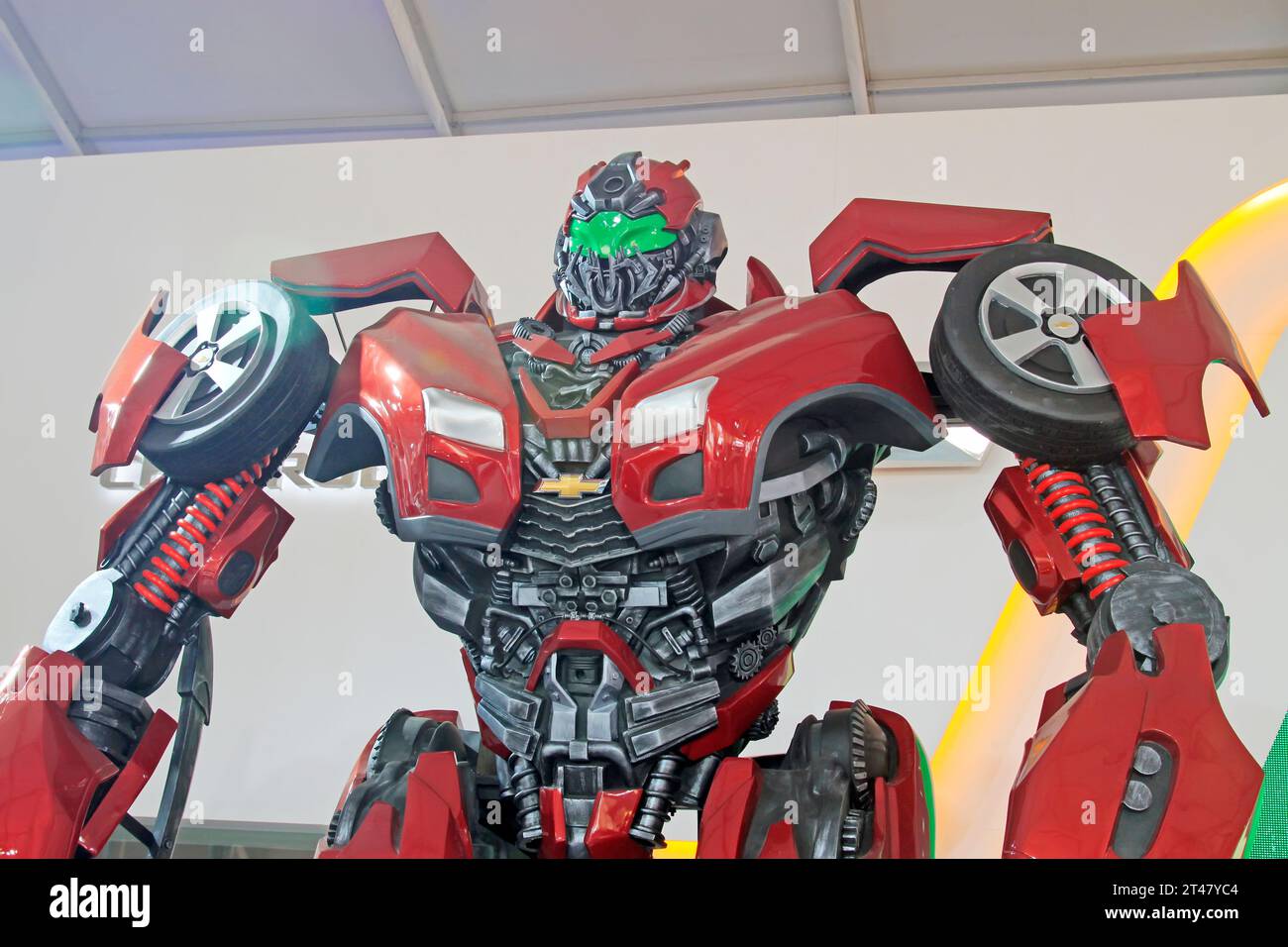 Red transformers in a park, closeup of photo Stock Photo - Alamy