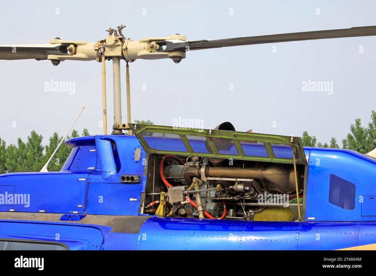helicopter mechanical parts and propeller, closeup of photo Stock Photo ...