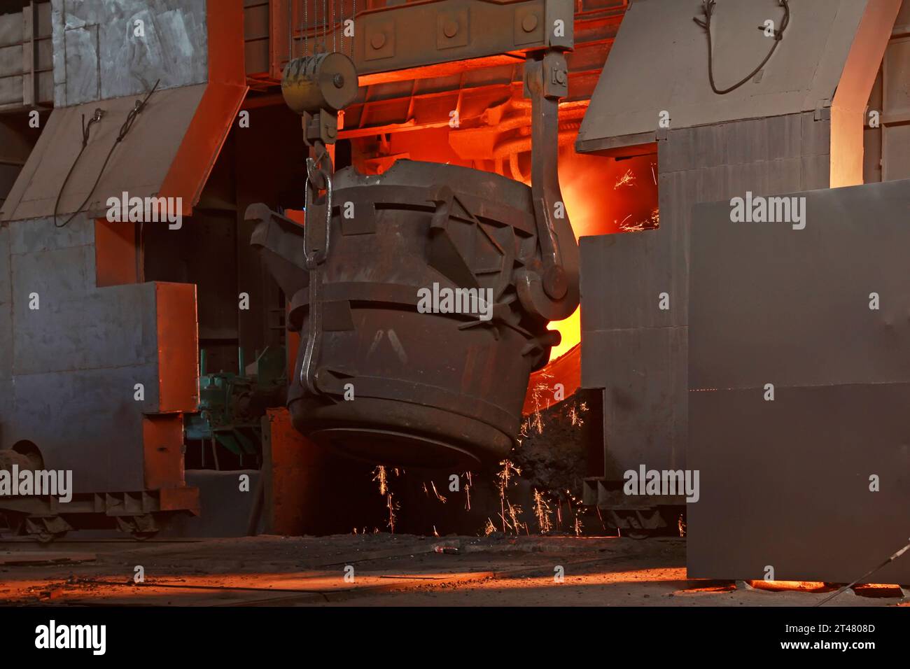 steelmaking machinery in the steel mills, closeup of photo Stock Photo ...