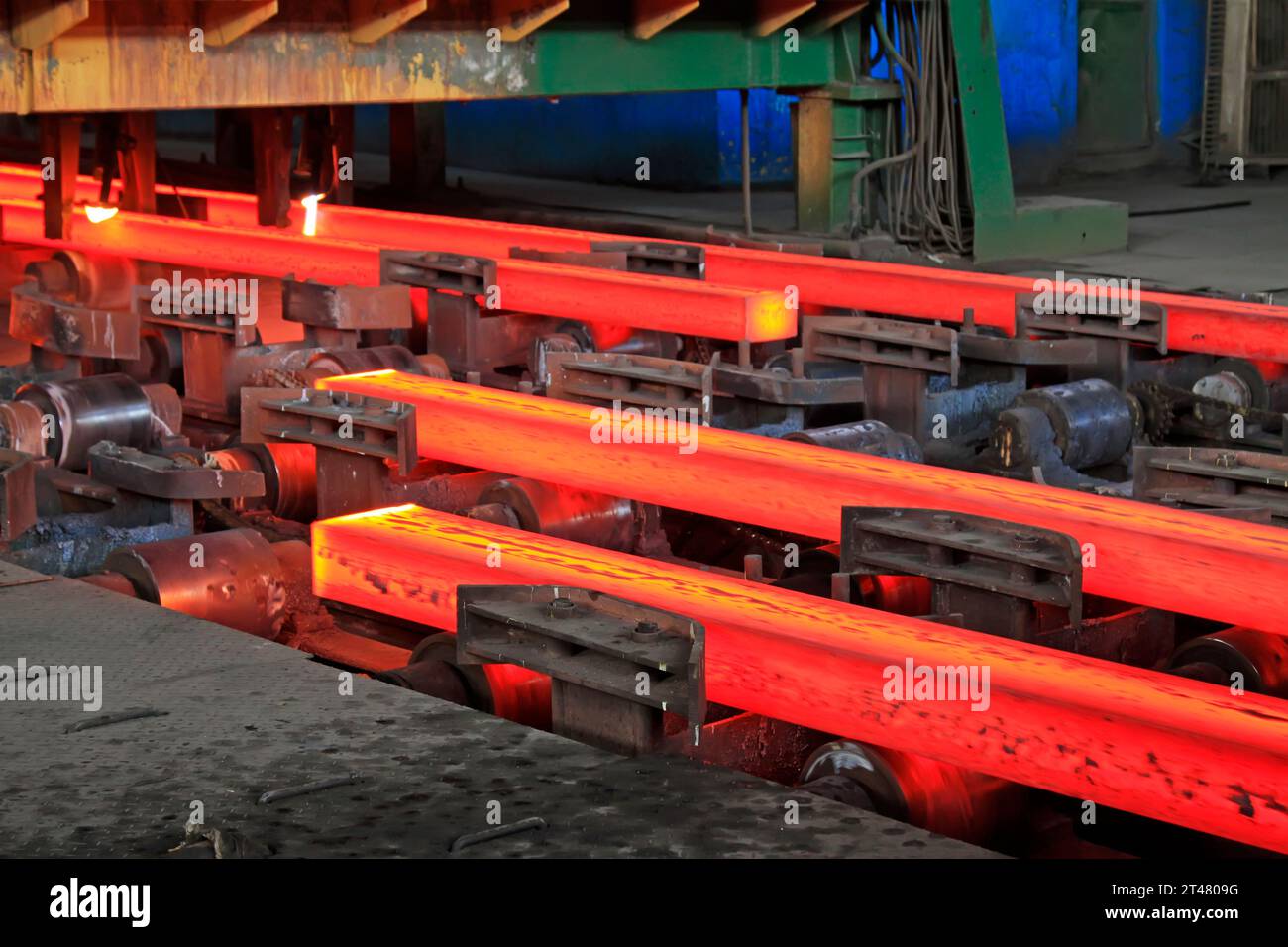 hot steel ingot in a production workshop, closeup of photo Stock Photo ...