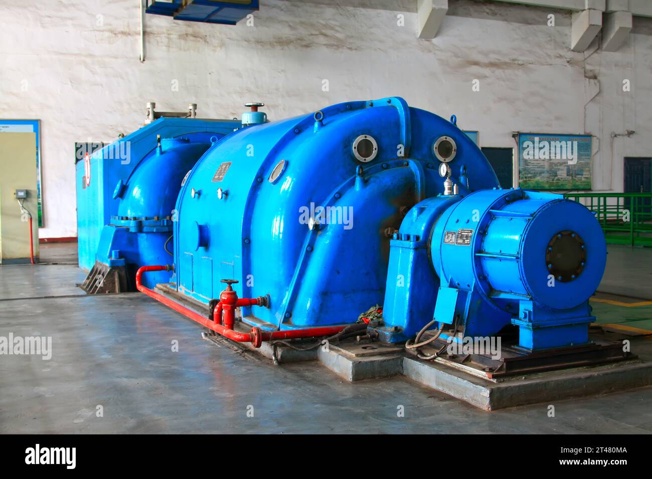 TANGSHAN - JUNE 18: Turbine waste heat power generation system, in a ...