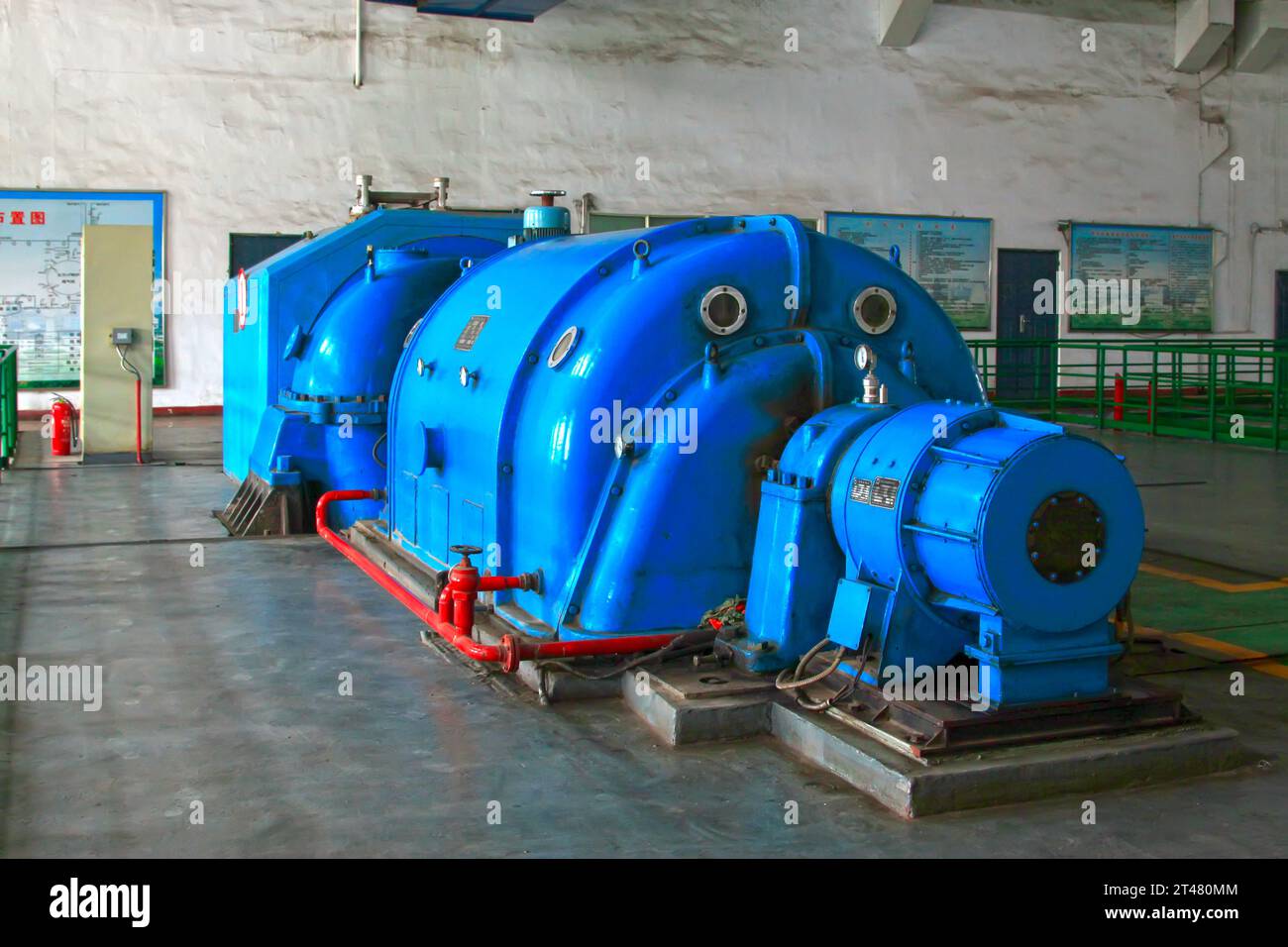 TANGSHAN - JUNE 18: Turbine waste heat power generation system, in a ...