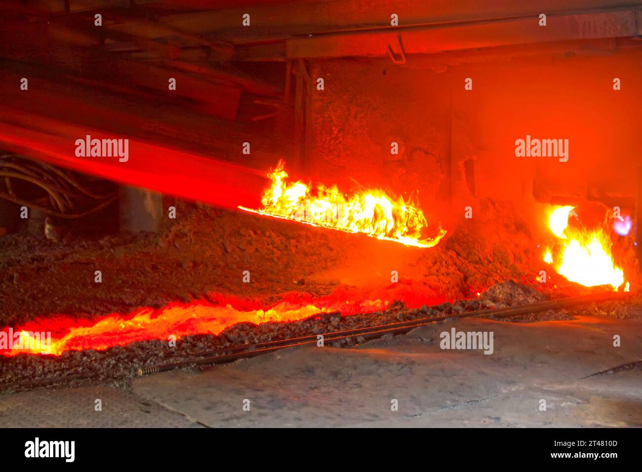 iron works blast furnace taphole, closeup of photo Stock Photo - Alamy