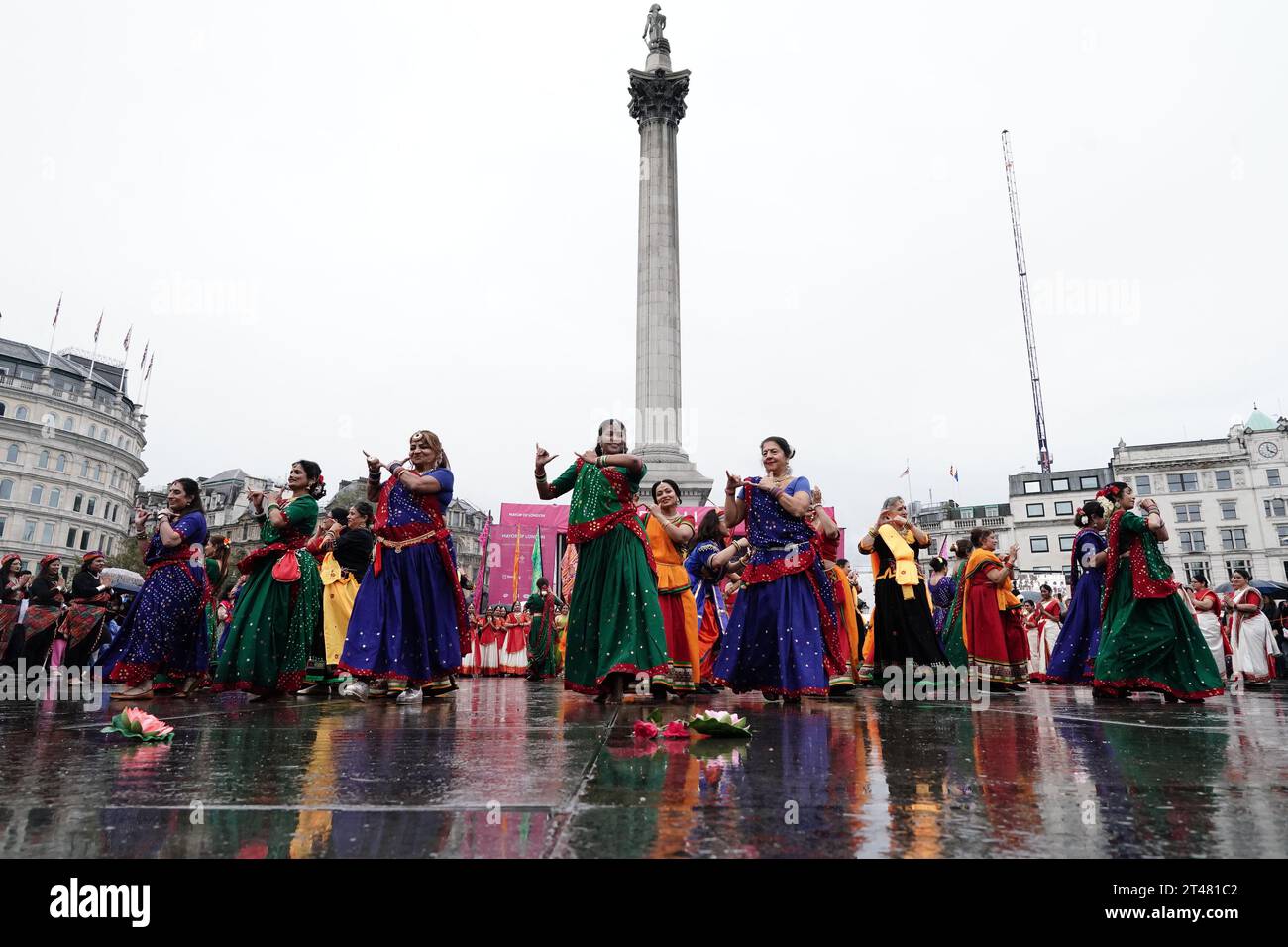 Dancers during the Diwali on the Square celebration, in Trafalgar ...