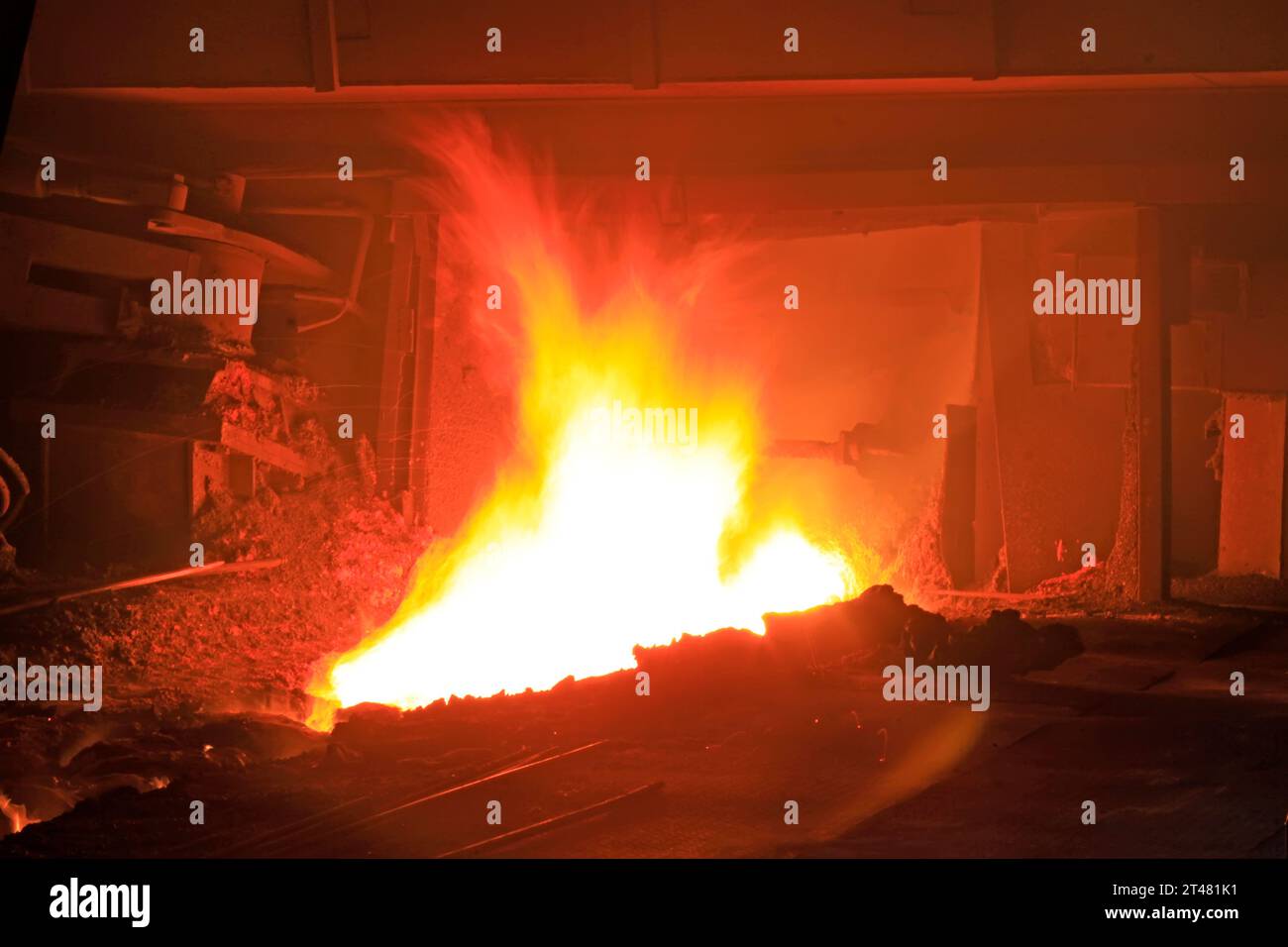 iron works blast furnace flame, closeup of photo Stock Photo - Alamy