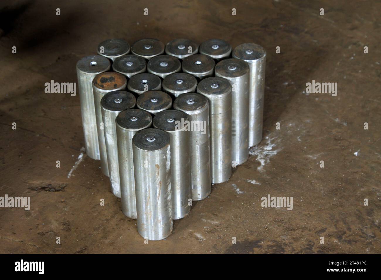 Metal cylinder, closeup of photo Stock Photo - Alamy