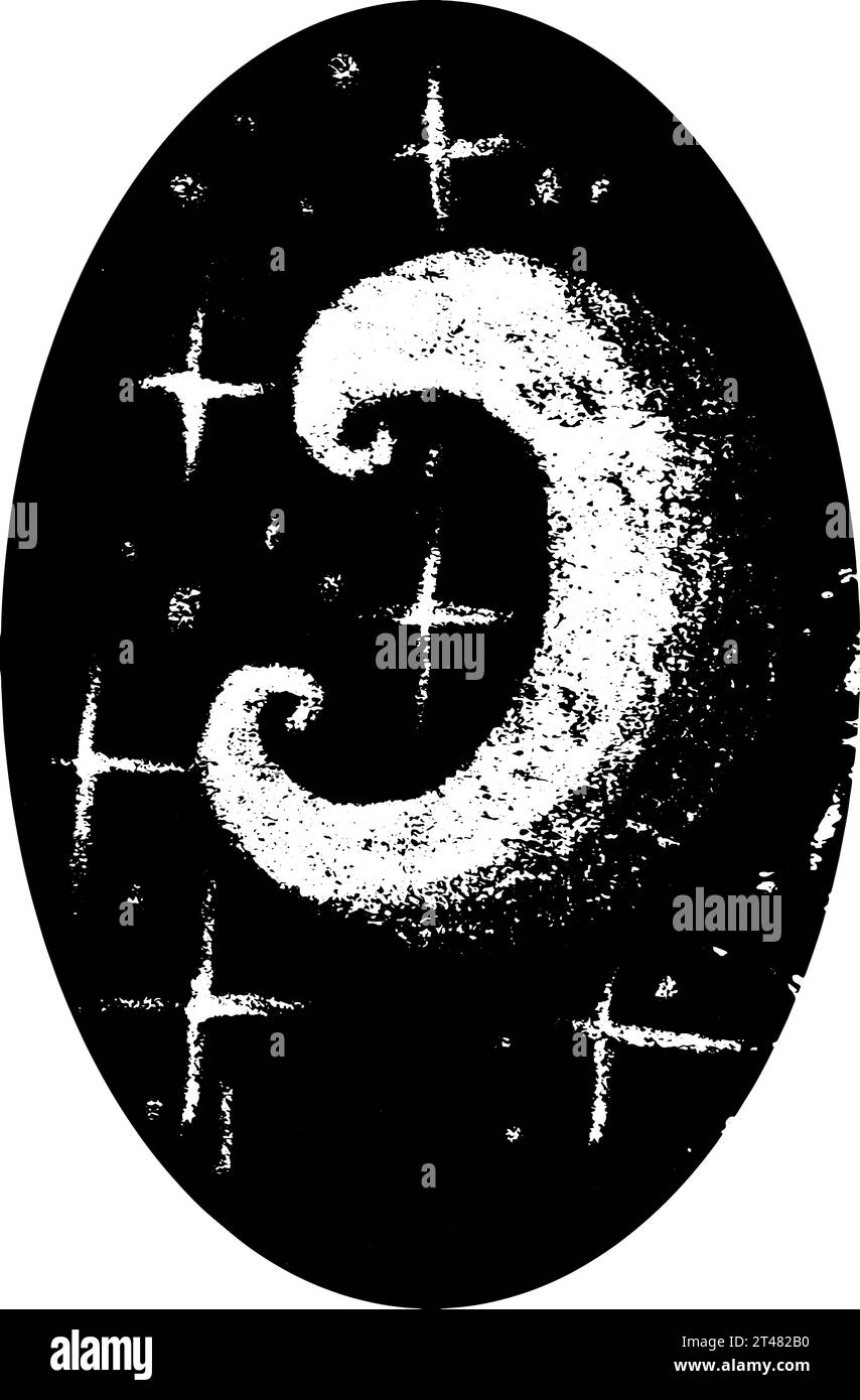 Moon and star. Vector hand drawn sketch illustration. Sloppy doodle ...