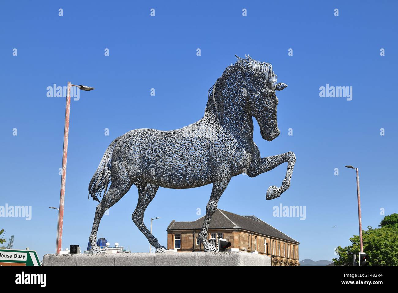The Ginger the Horse Statue in Greenock town centre. Greenock is a town ...