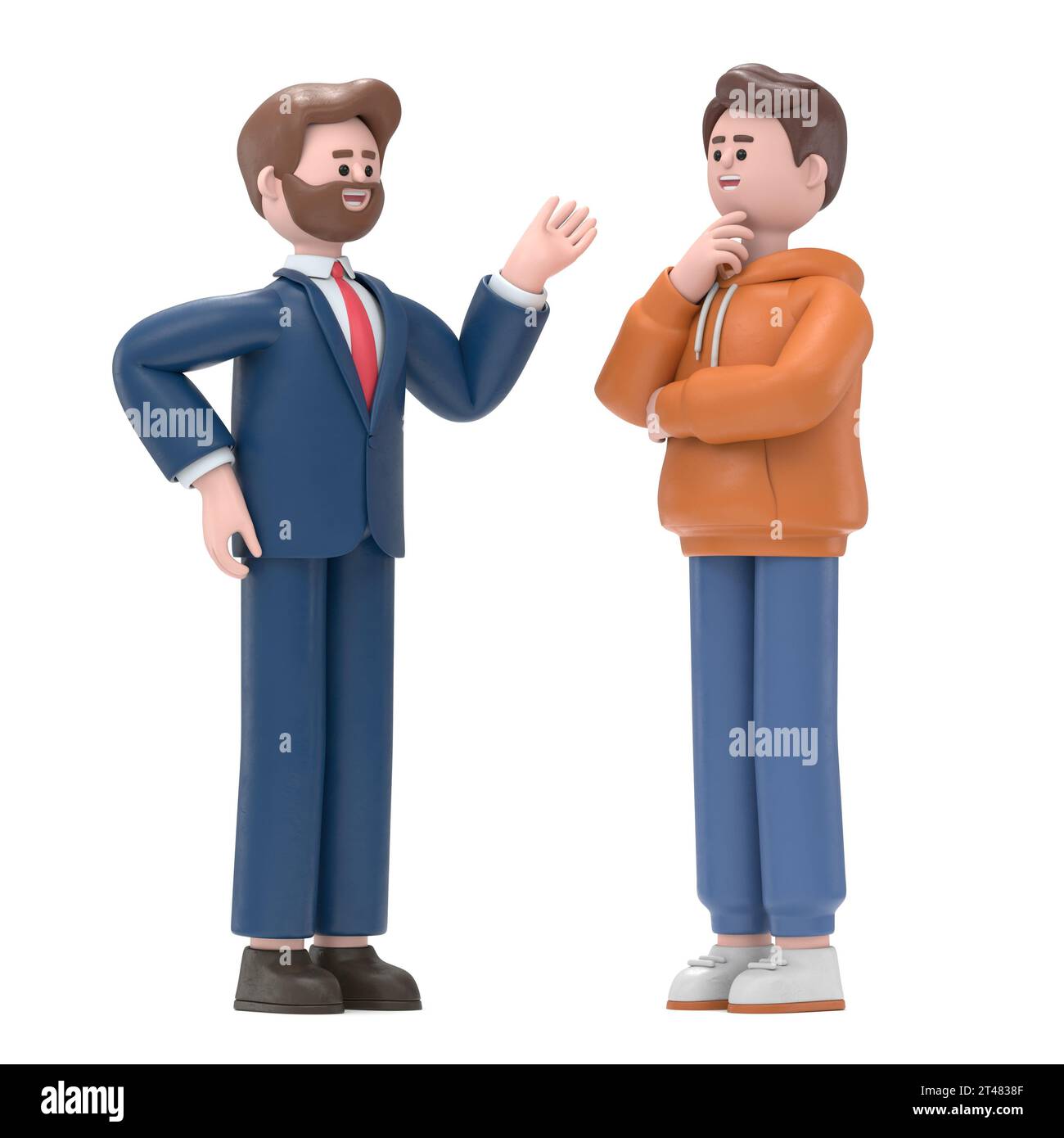 3D illustration of people talking and discussing. communication and ...