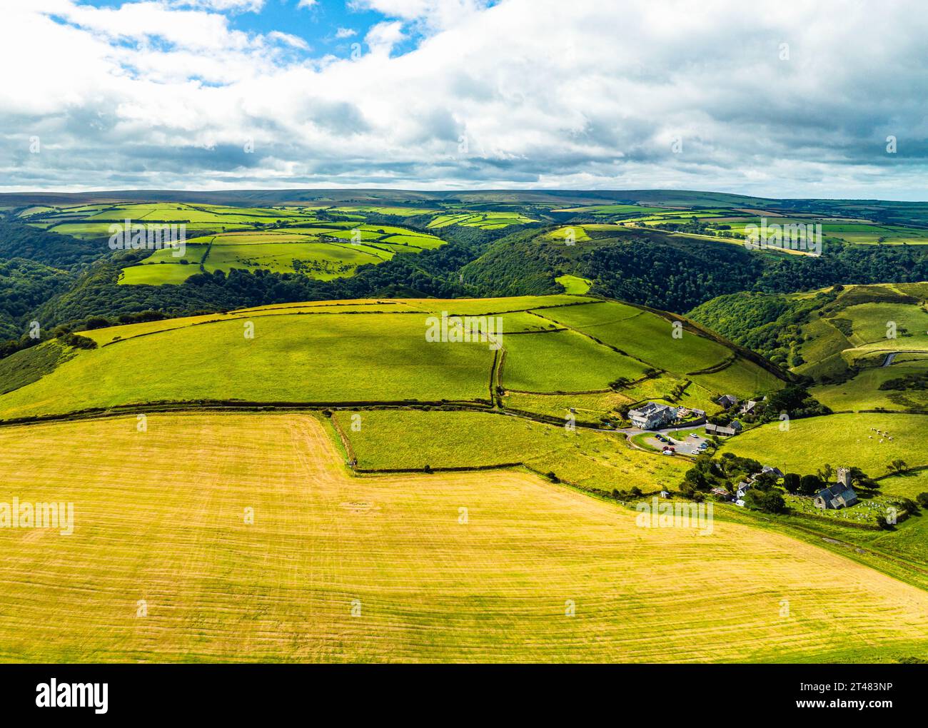 The Parish of Saint John the Evangelist Countisbury from a drone ...