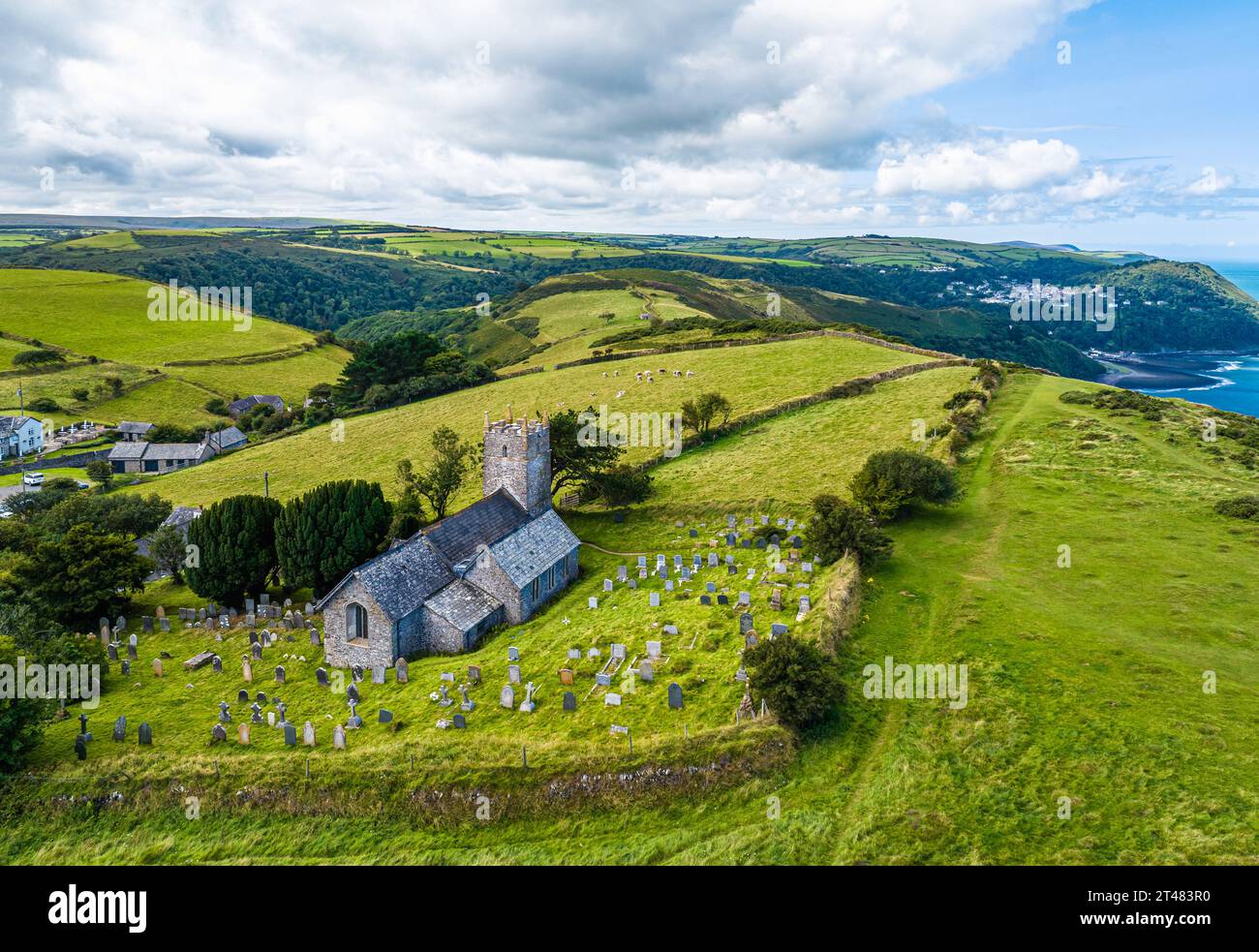 The Parish of Saint John the Evangelist Countisbury from a drone ...