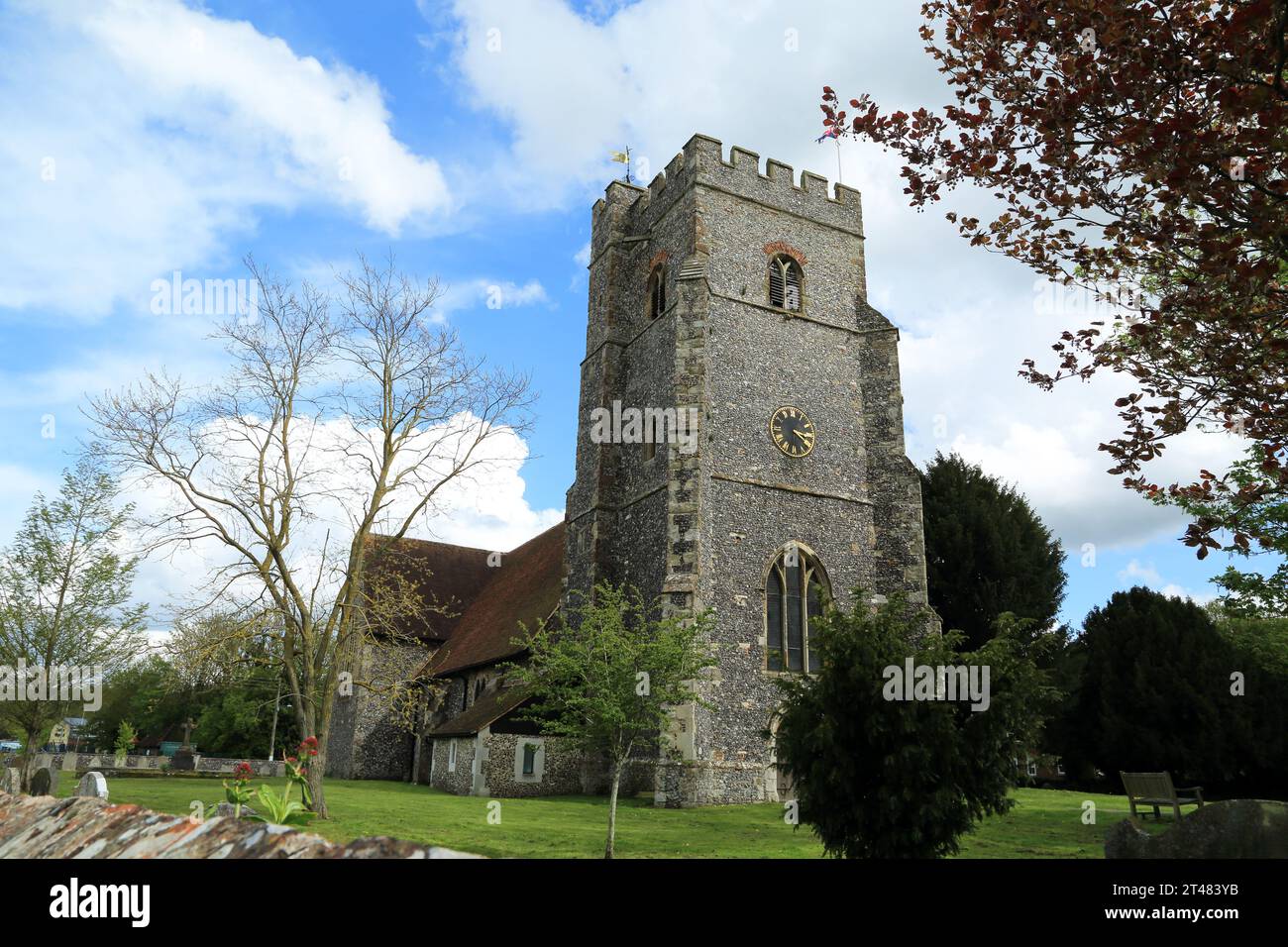 Village church of St Marys, Church Lane, Chartham, Canterbury, Kent ...