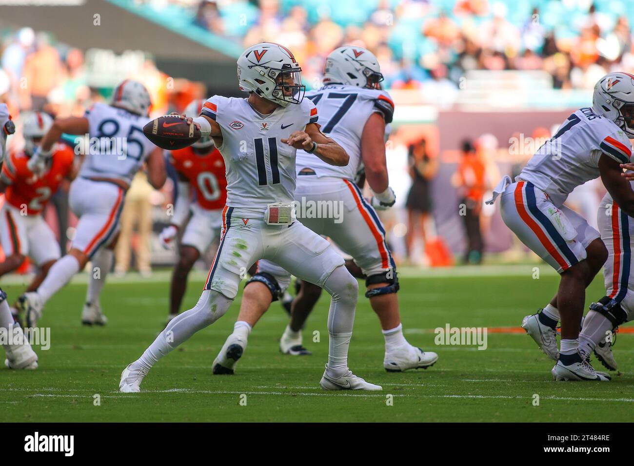 Virginia Qb Tony Muskett Making A Pass Miami Hurricanes V Virginia